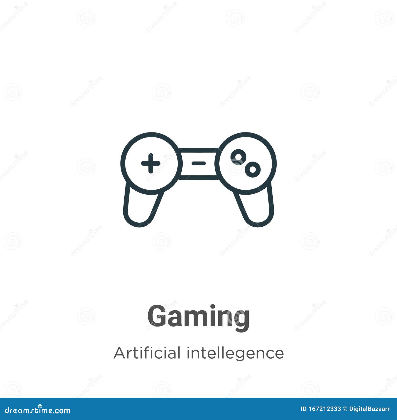 Gaming Outline Vector Icon. Thin Line Black Gaming Icon, Flat Vector ...