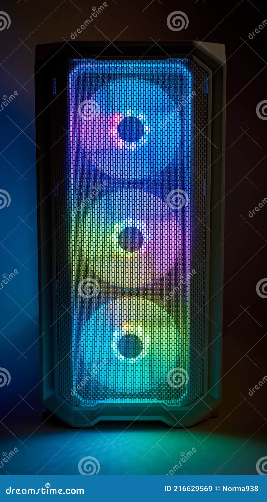 Gaming PC Case with RGB Light. Colorful Gaming Computer Stock Image ...