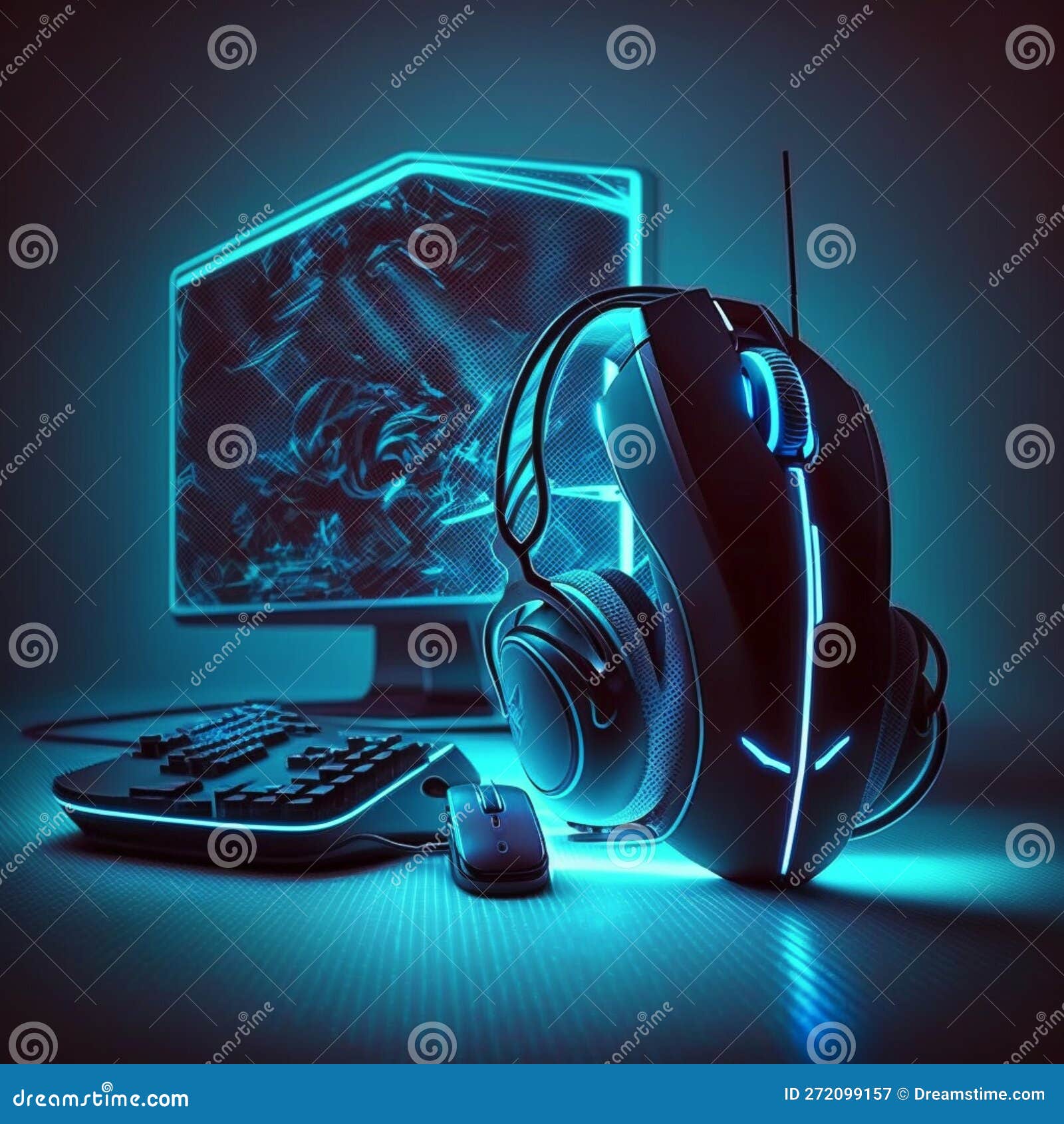 Gaming PC stock illustration. Illustration of electronic - 272099157