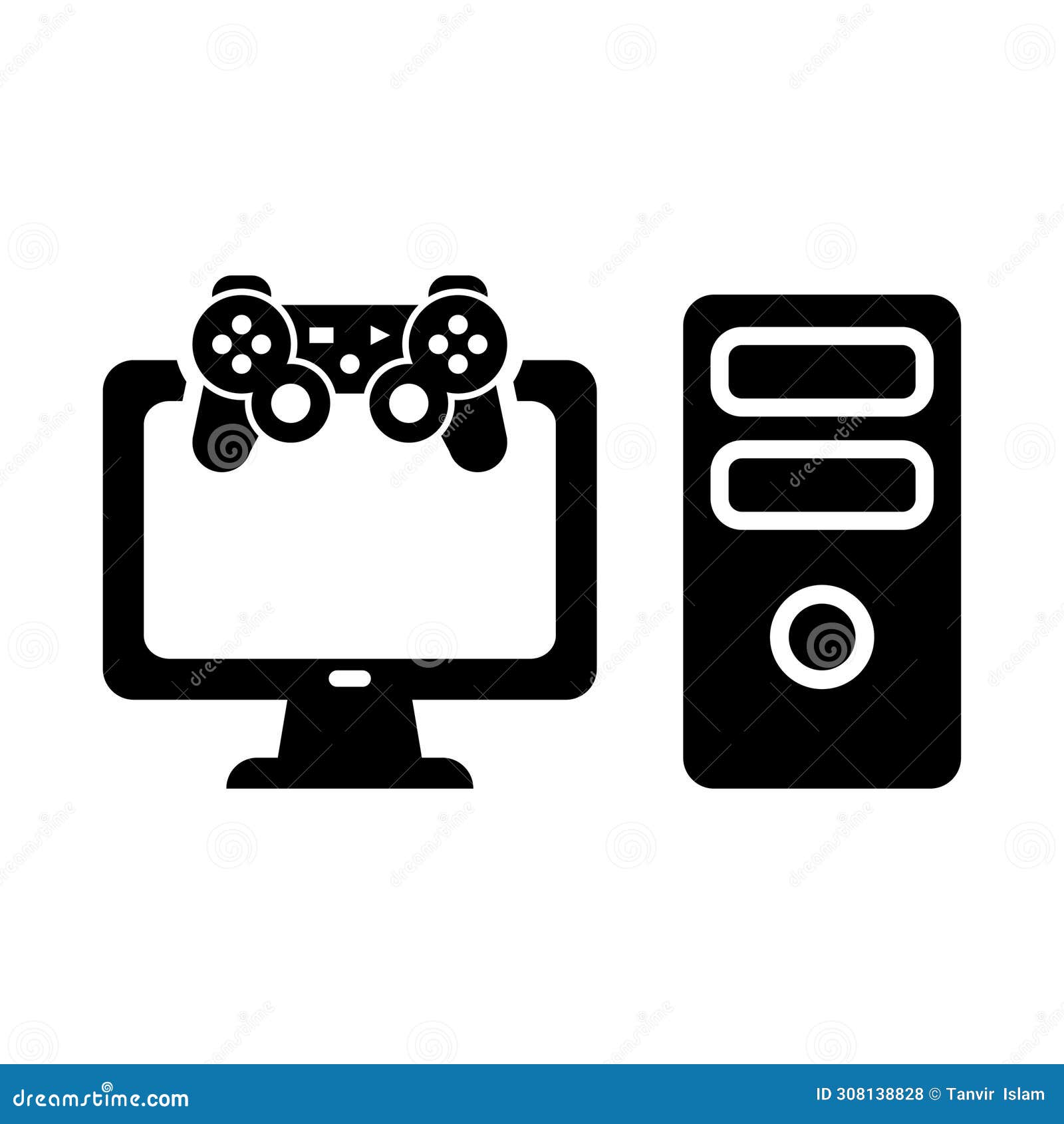 Gaming Pc Icon stock vector. Illustration of design - 308138828