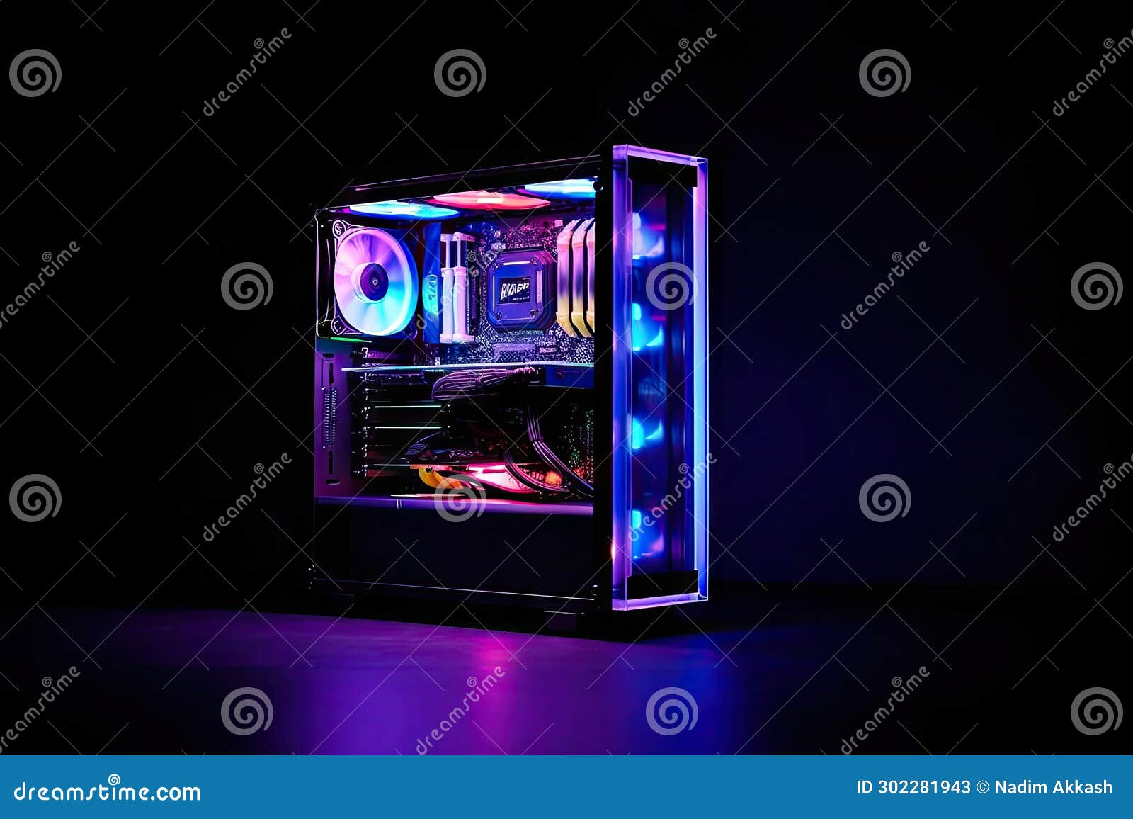 Gaming PC Rainbow LED Light Modern Liquid Cooled Gaming Computer ...