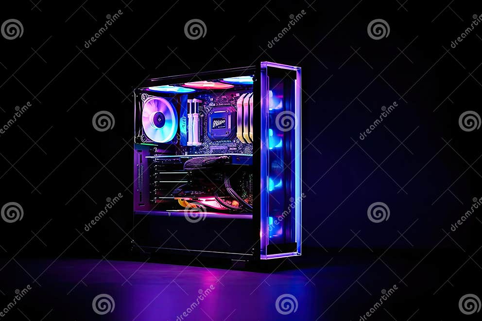 Gaming PC Rainbow LED Light Modern Liquid Cooled Gaming Computer ...