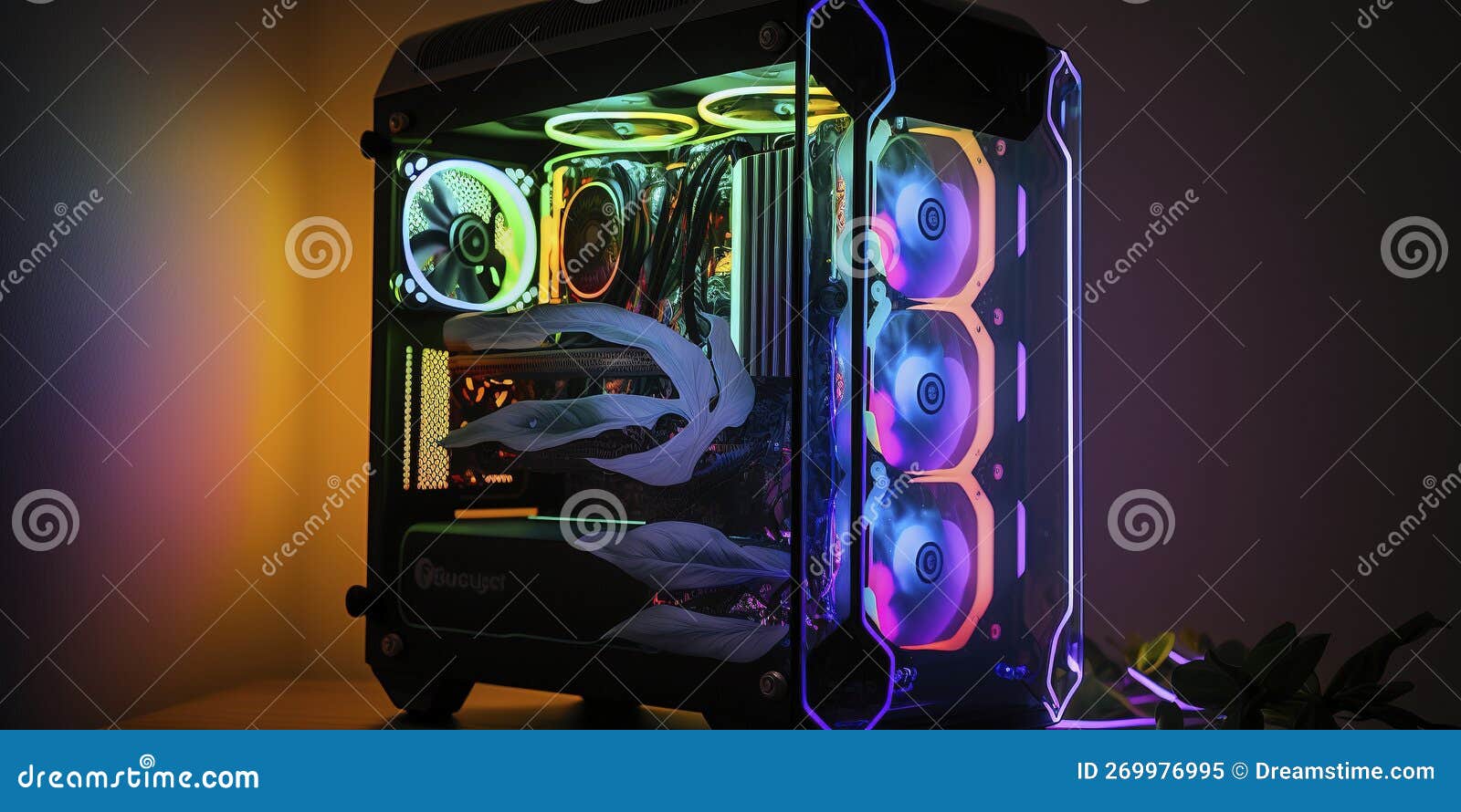 Gaming Pc with Rgb Led Light Stock Illustration - Illustration of ...