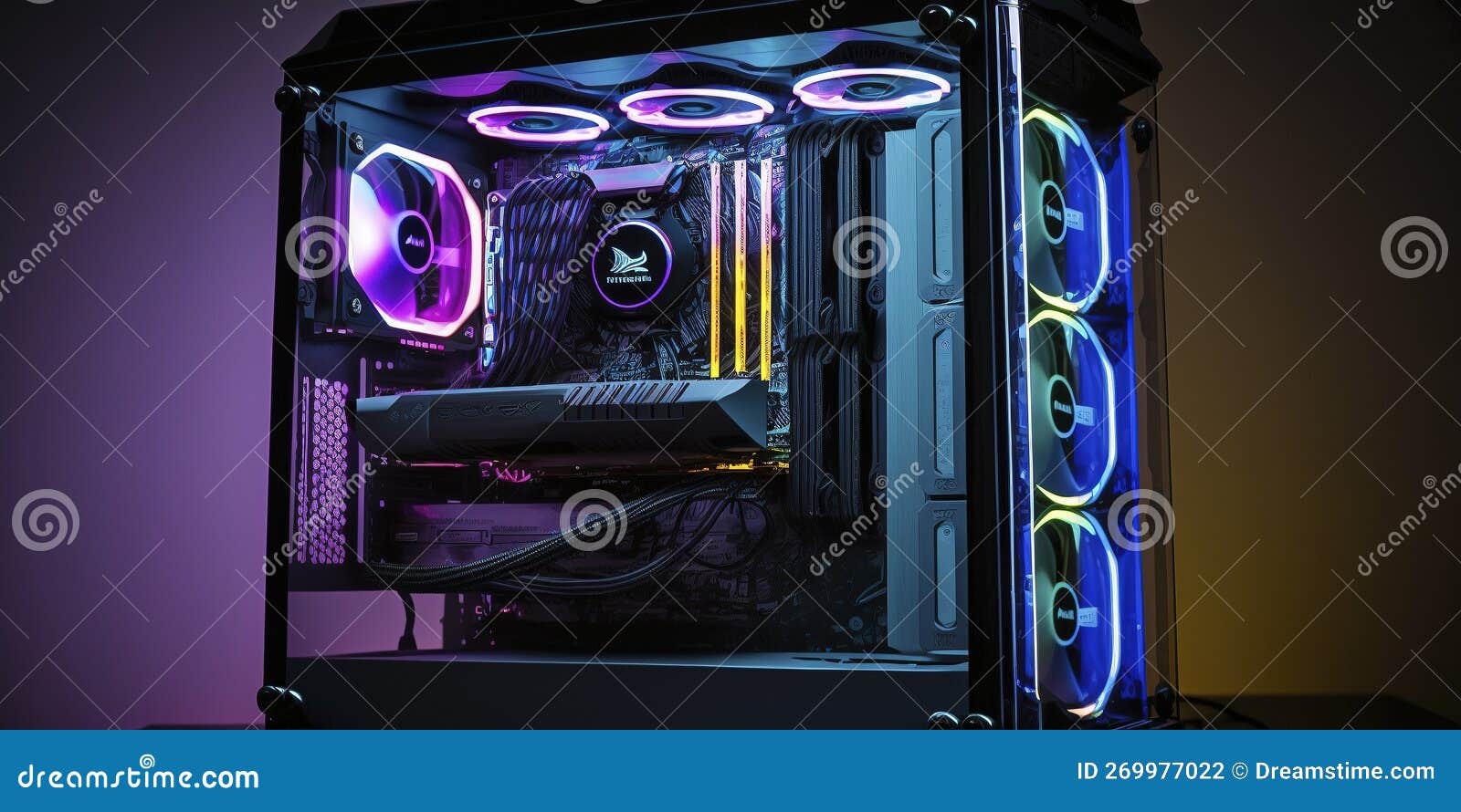 Gaming Pc with Rgb Led Light Stock Illustration - Illustration of ...