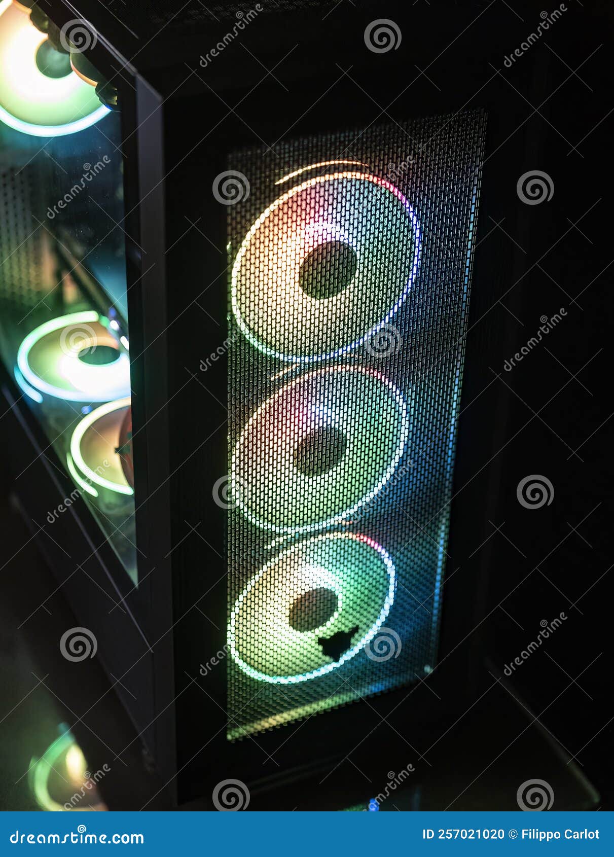 Gaming PC with RGB LED Lights on a Computer Editorial Image - Image of ...