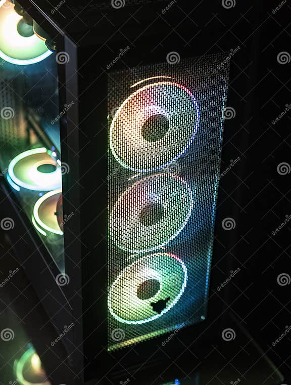 Gaming PC with RGB LED Lights on a Computer Editorial Image - Image of ...