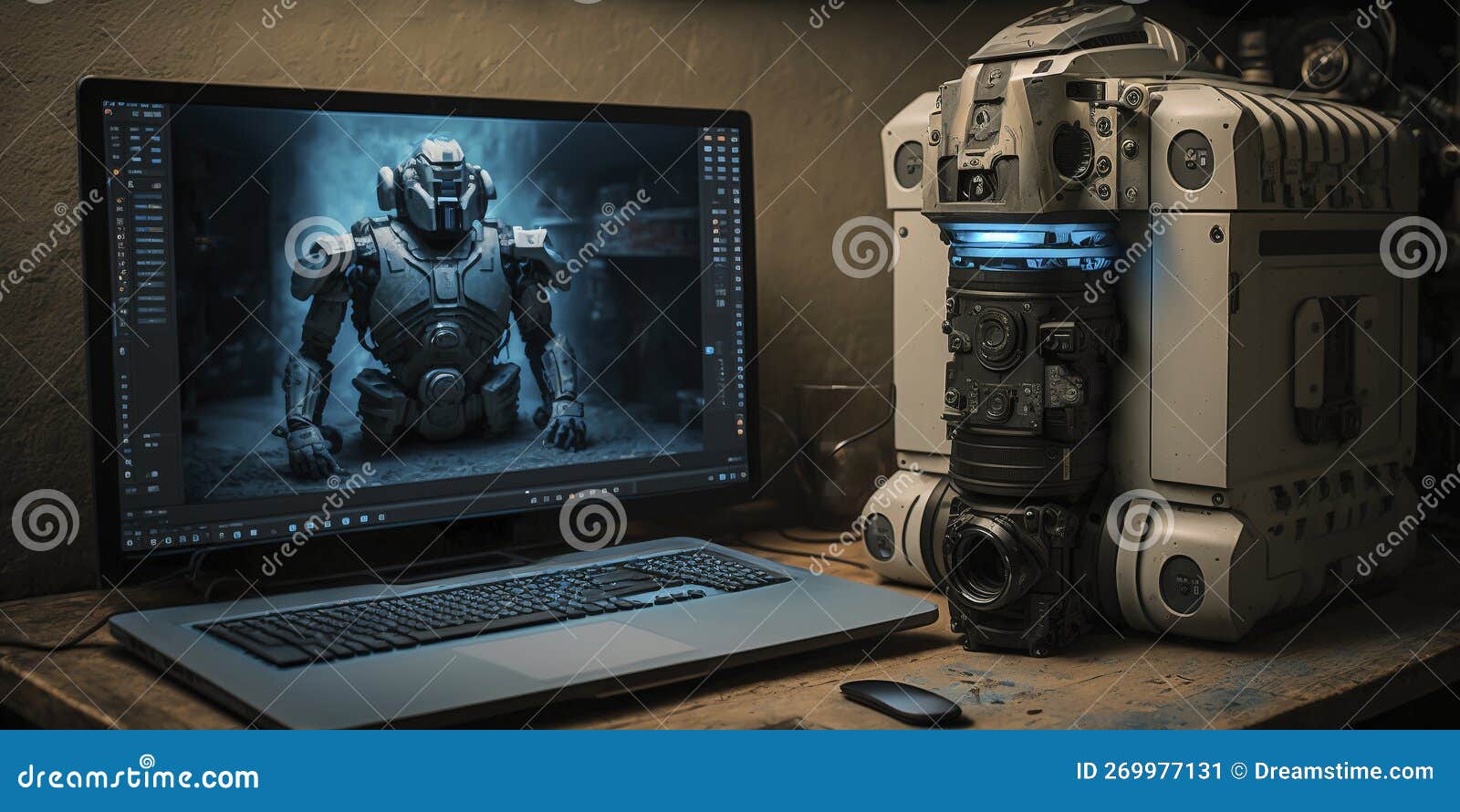 Gaming Pc with Robotic Style Stock Illustration - Illustration of ...