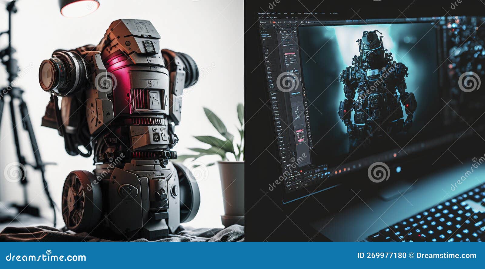 Gaming Pc with Robotic Style Stock Illustration - Illustration of ...