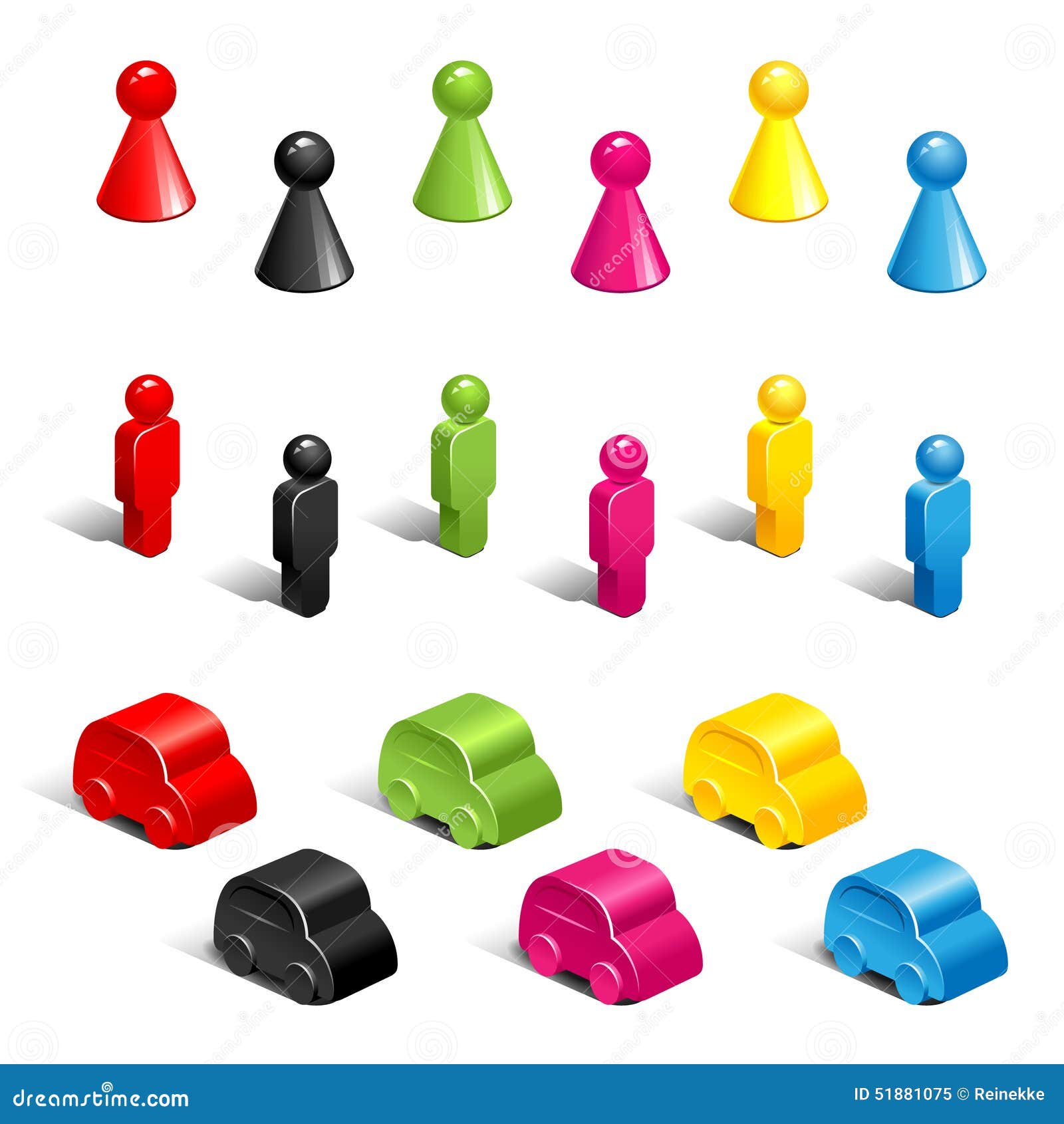 Gaming pieces stock vector. Illustration of figure, shadow - 51881075