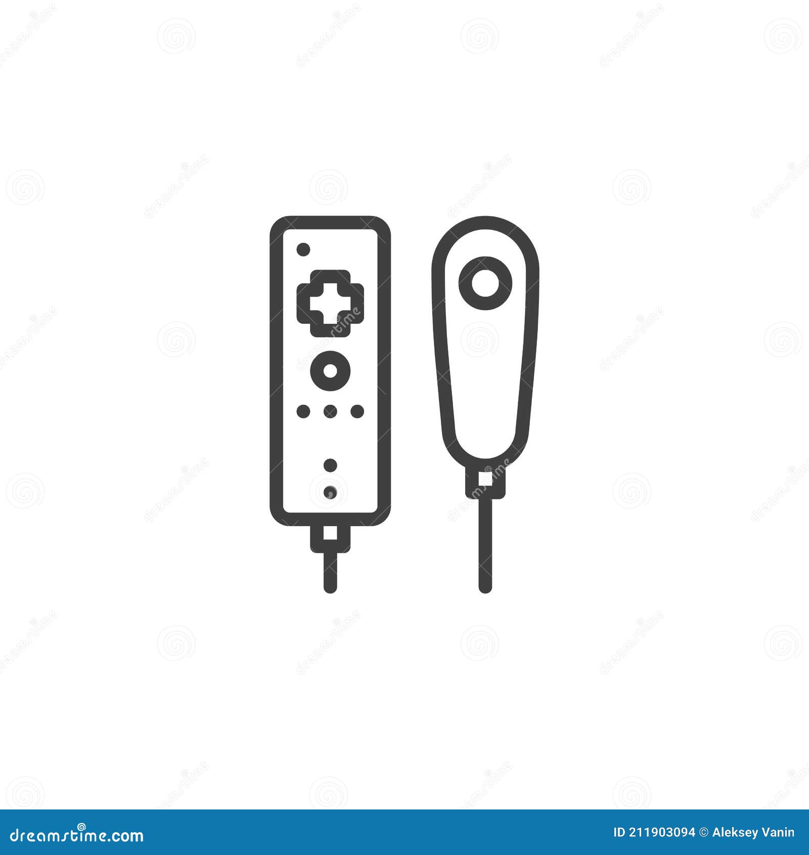 Gaming Remote Control Line Icon Stock Vector - Illustration of ...