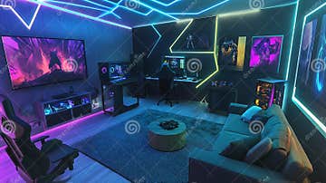 A Gaming Room Featuring a Mixture of Flat 2D Posters and 3D Immersive ...