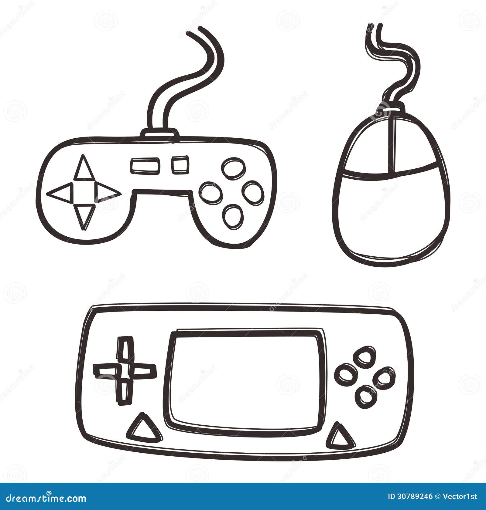 Gaming set stock vector. Illustration of device, graphic - 30789246