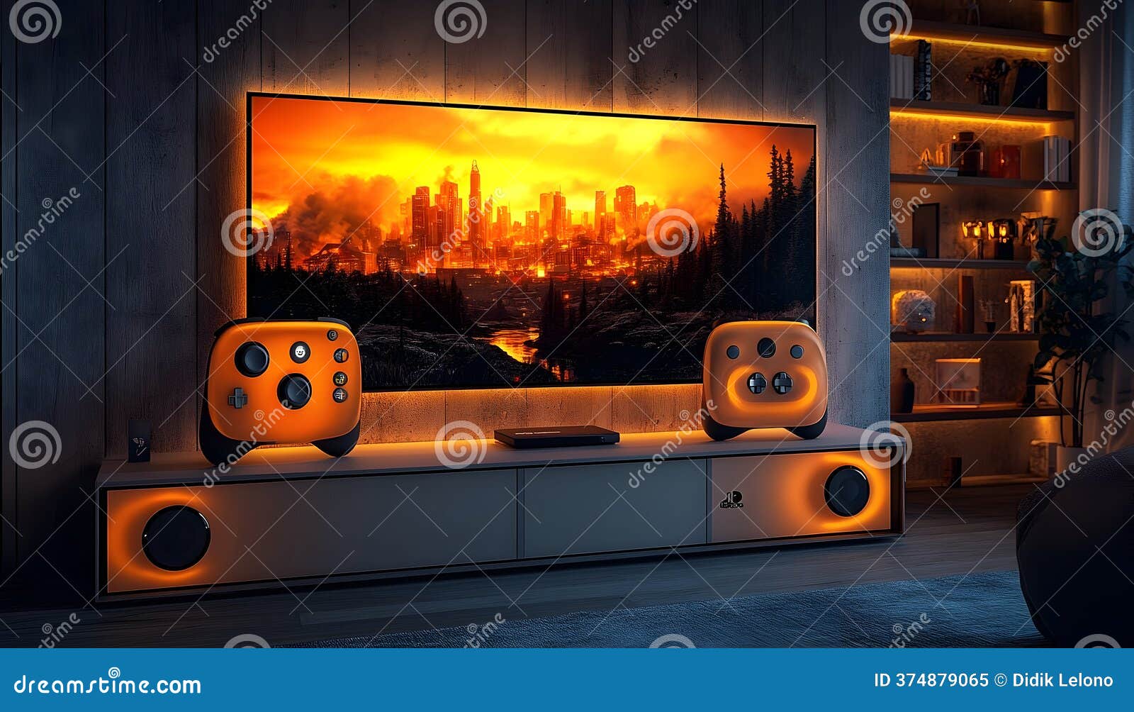 Futuristic Gaming Hub: 3D Rendering Of Spaceship Interior With Control ...