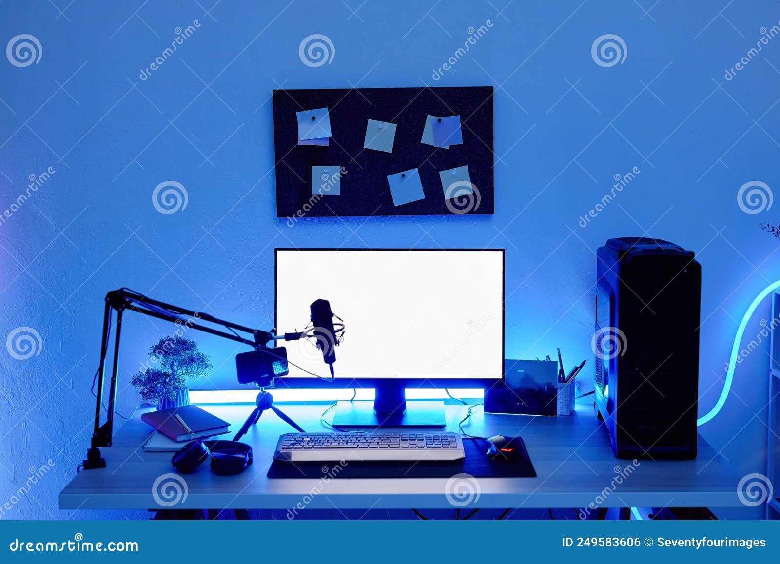 Gaming Setup with PC stock photo. Image of chair, gaming - 249583606