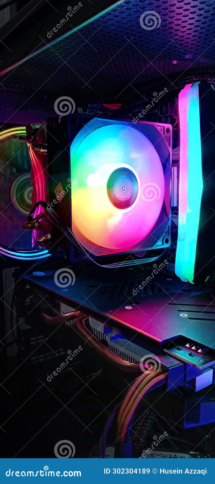 Gaming Setup with RGB Lights Stock Image - Image of graphic, computer ...