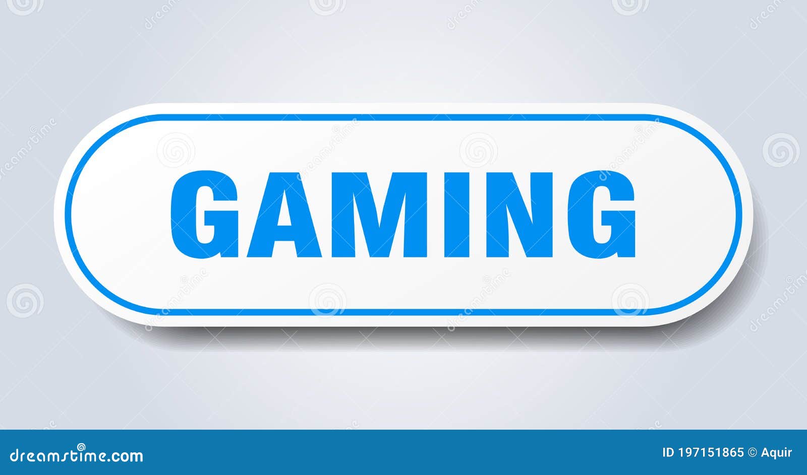Gaming Sign. Rounded Isolated Button. White Sticker Stock Vector ...