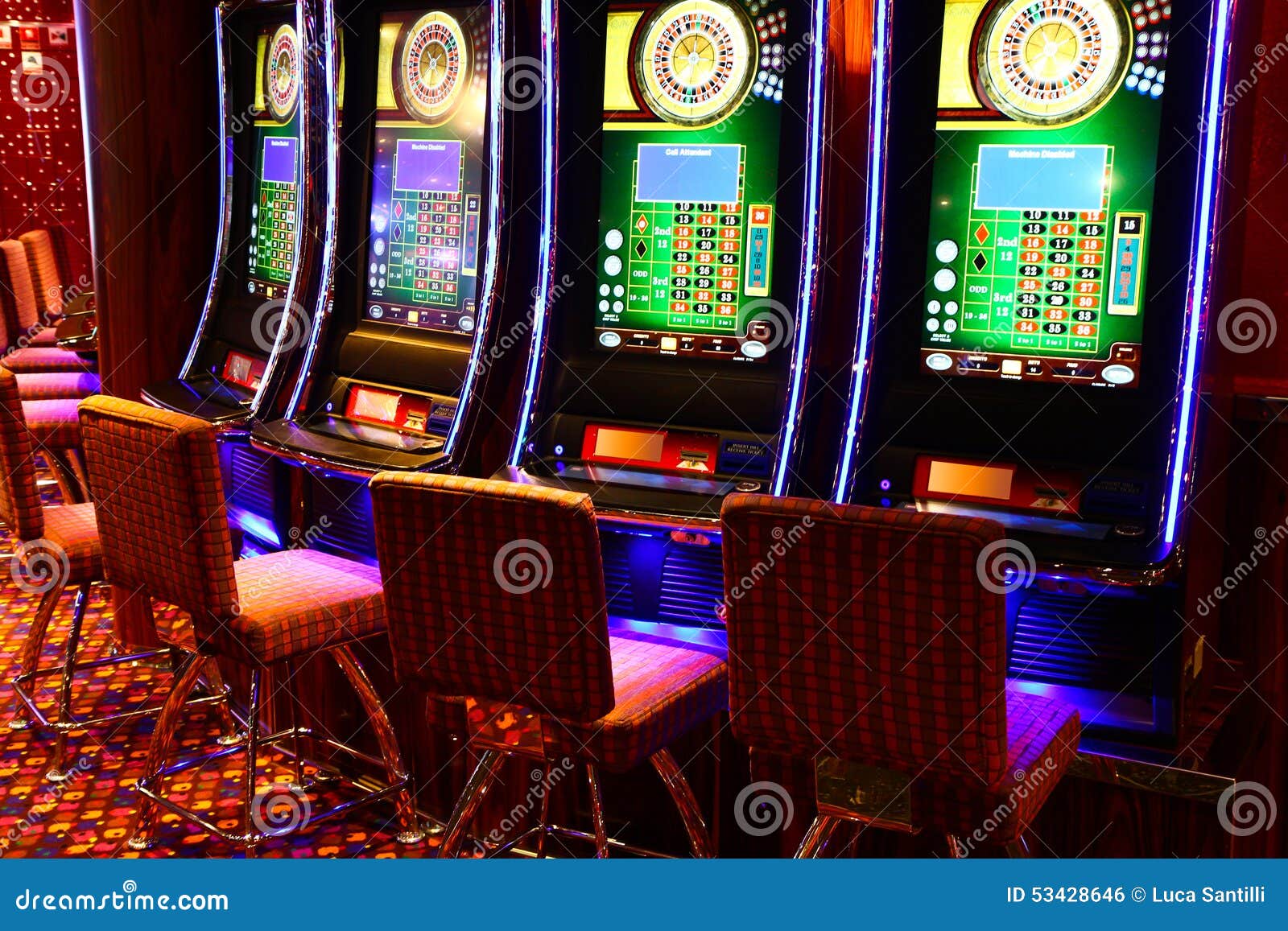 Gaming slot machines stock photo. Image of light, interior - 53428646