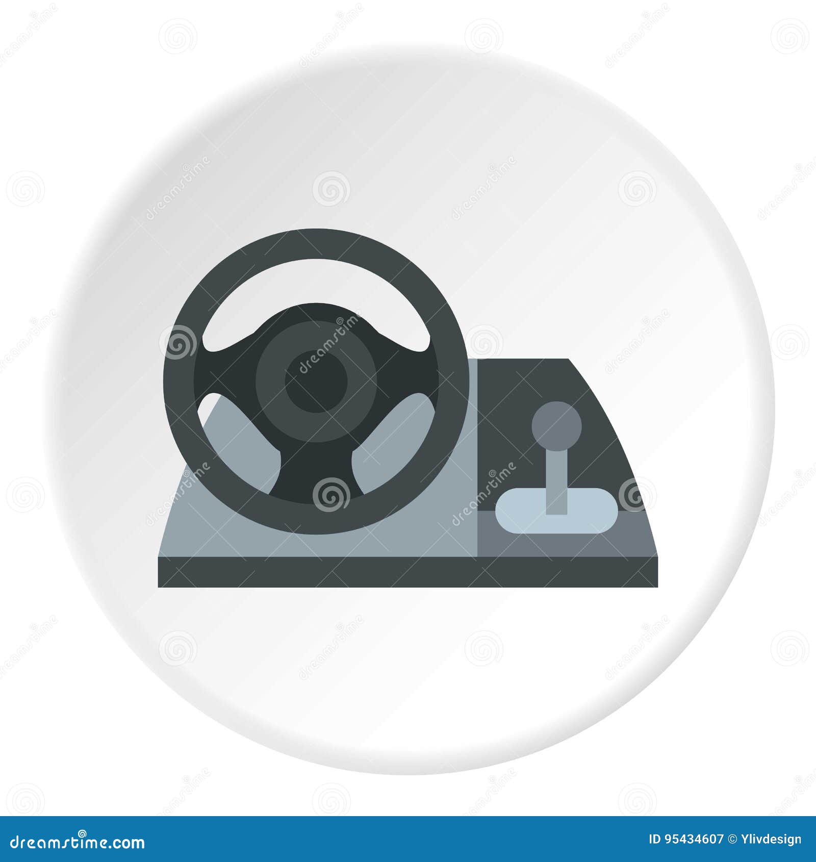 Gaming Steering Wheel Icon Circle Stock Vector - Illustration of blog ...