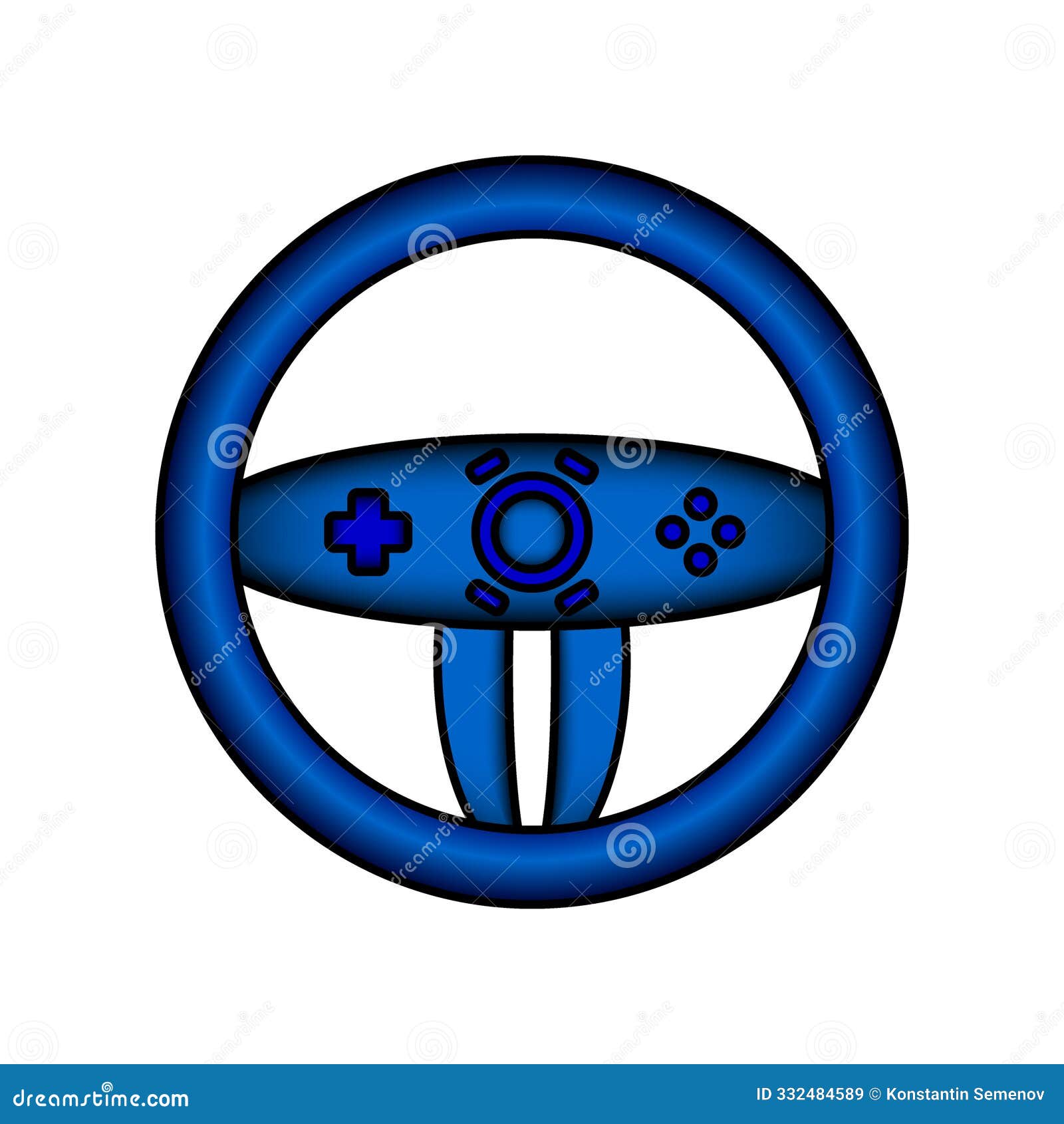Gaming steering wheel icon stock illustration. Illustration of blue ...