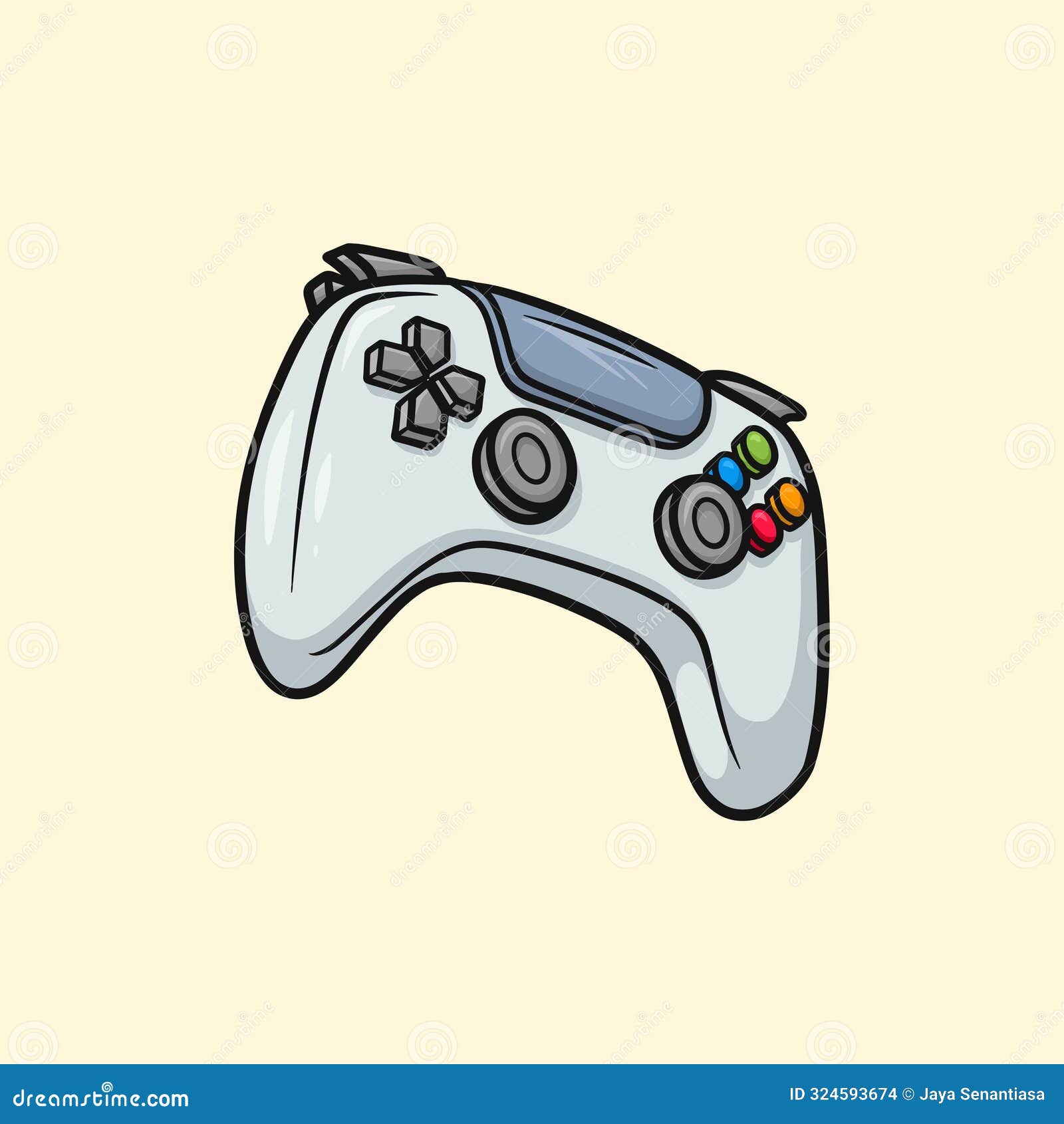 Gaming Stick Controller White Blue Cartoon Vector Stock Vector ...