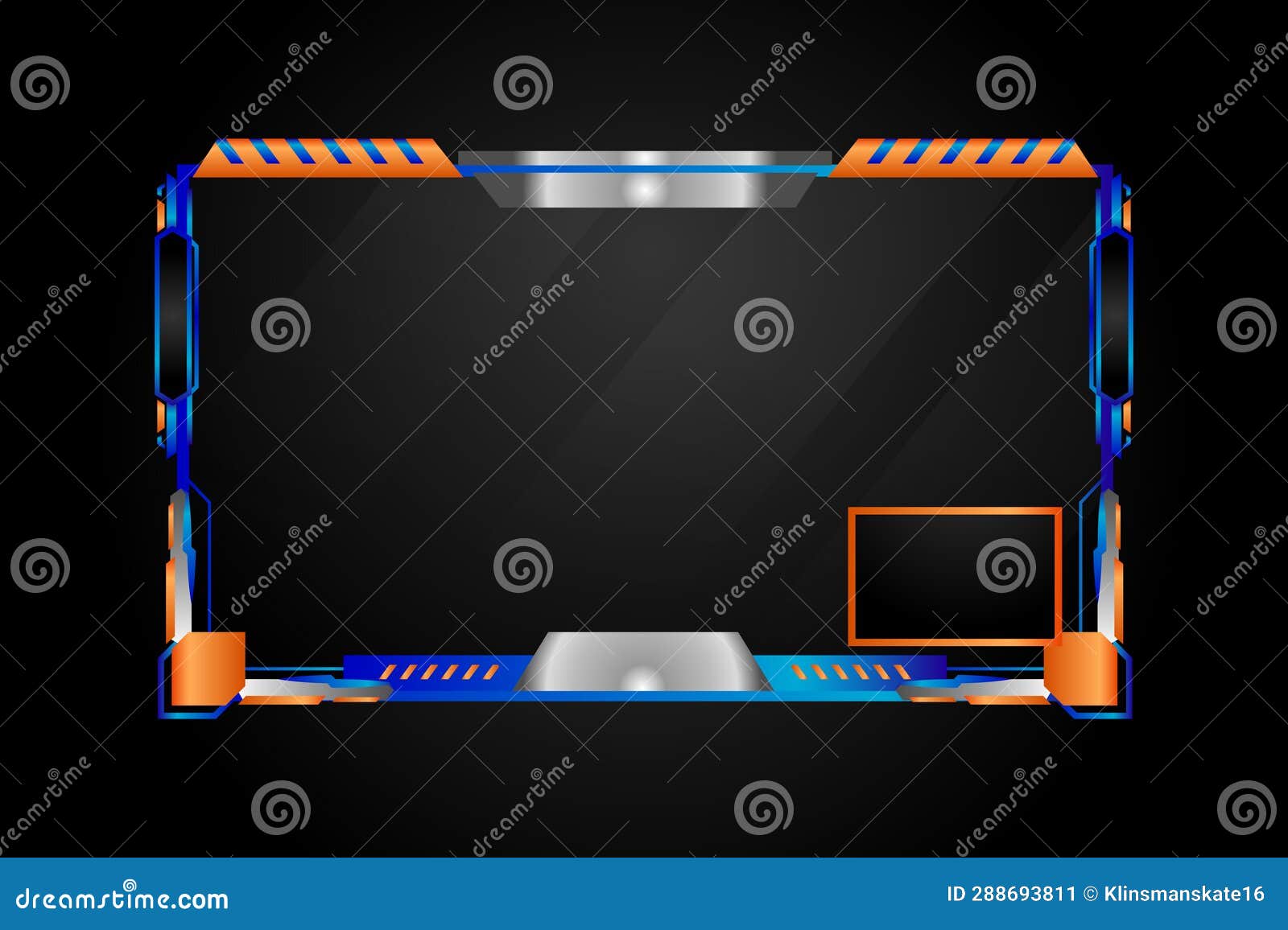 Gaming Streaming Panel Overlay Orange and Blue Concept Stock Vector ...