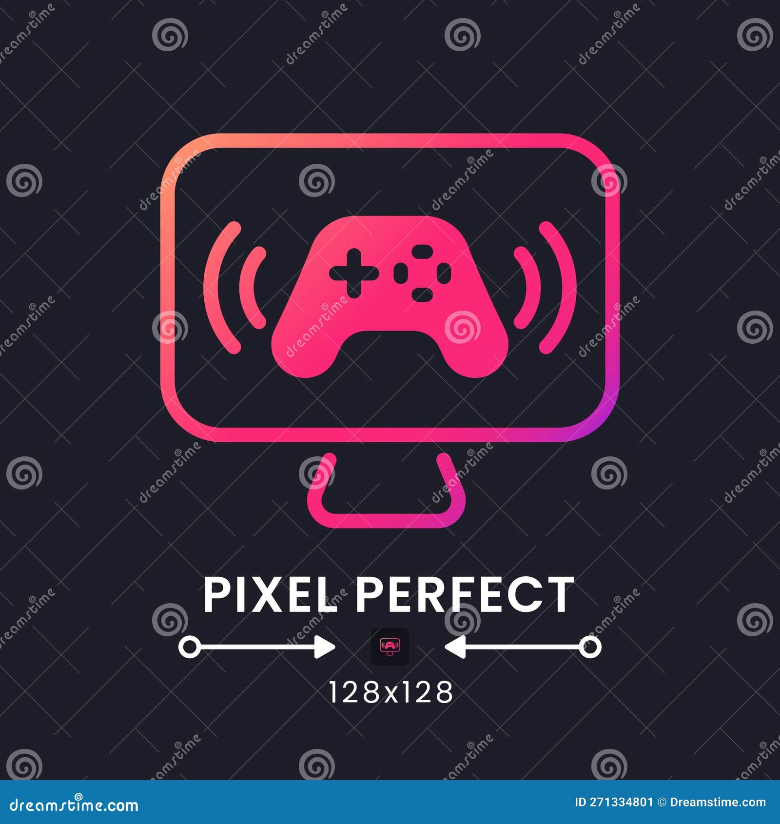 Gaming Streaming Pink Solid Gradient Desktop Icon on Black Stock Vector ...