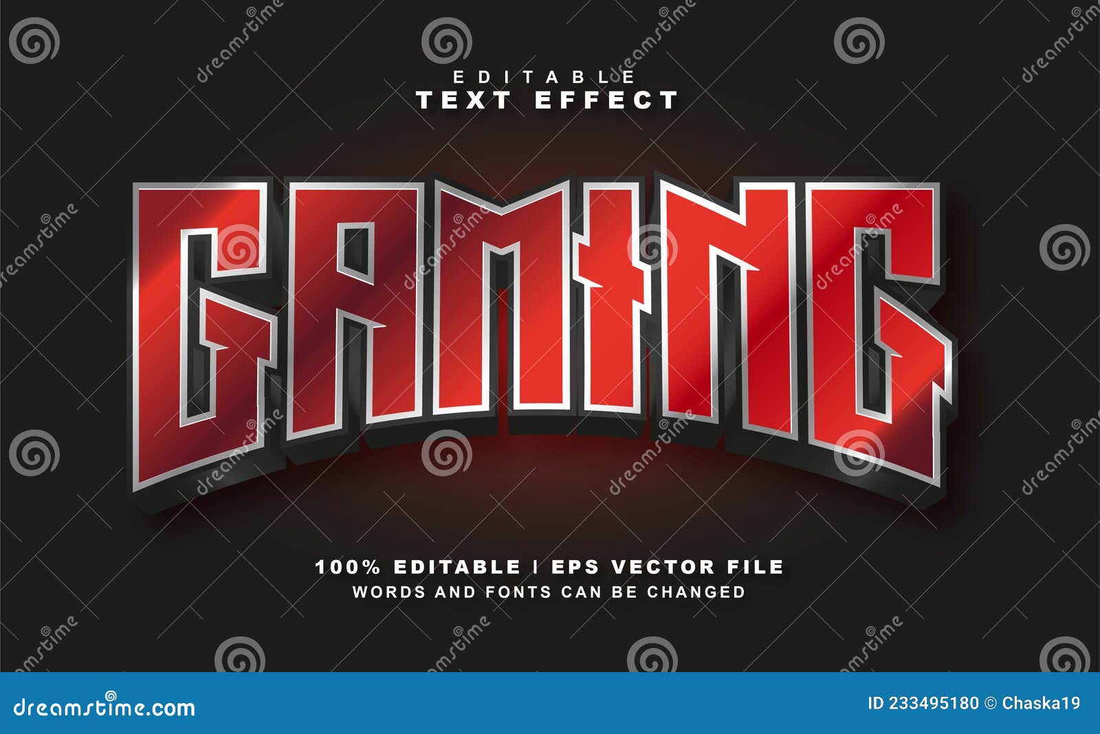 Editable Gaming Text Effect Stock Vector - Illustration of lettering ...