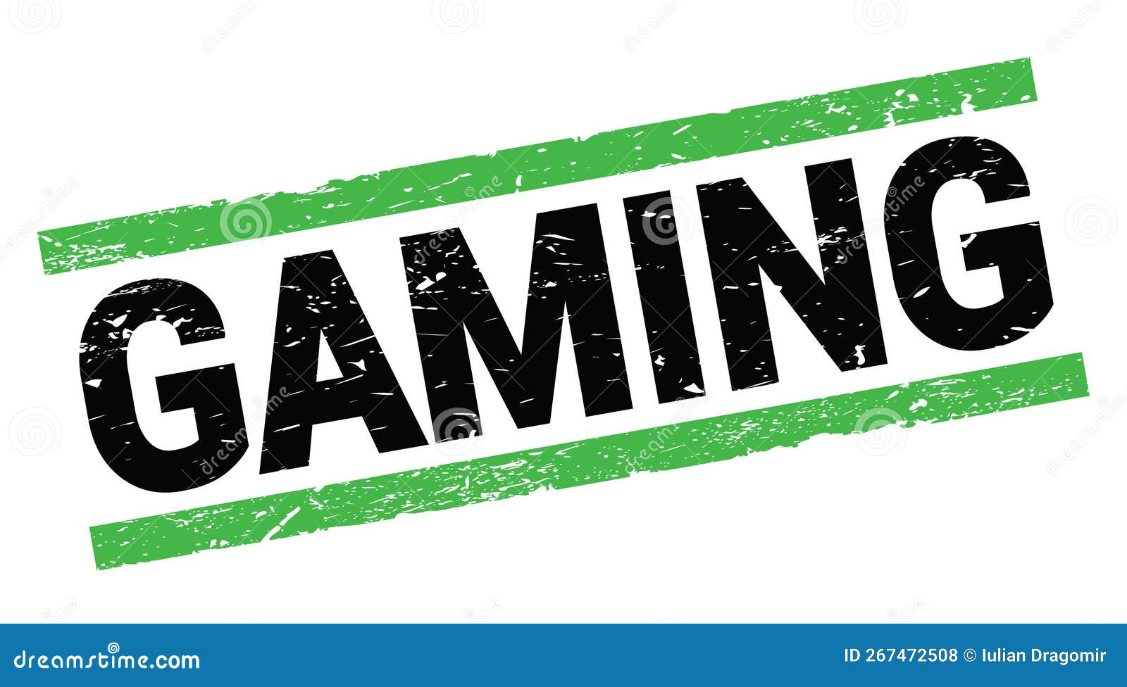 GAMING Text on Green Rectangle Stamp Sign Stock Illustration ...