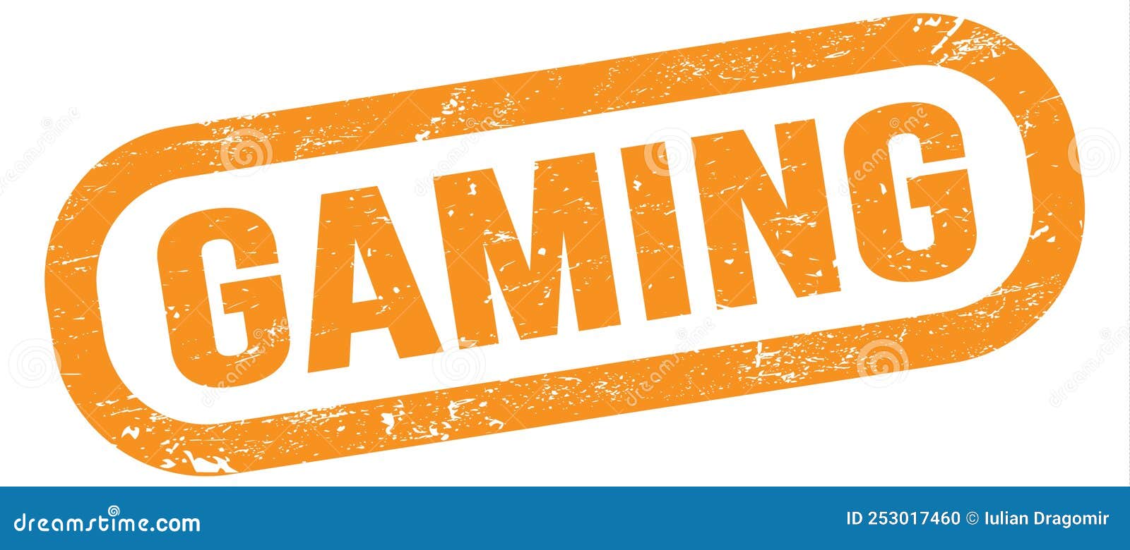 GAMING, Text on Orange Rectangle Stamp Sign Stock Illustration ...