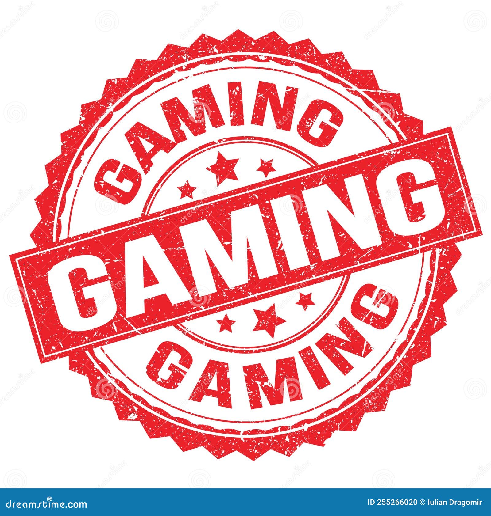 GAMING Text on Red Round Stamp Sign Stock Illustration - Illustration ...