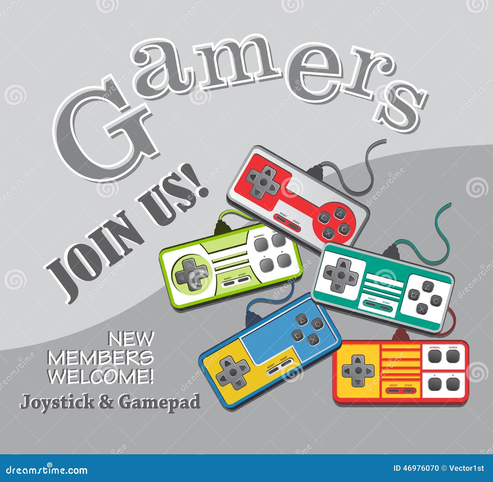 Gaming theme stock vector. Illustration of white, joystick - 46976070