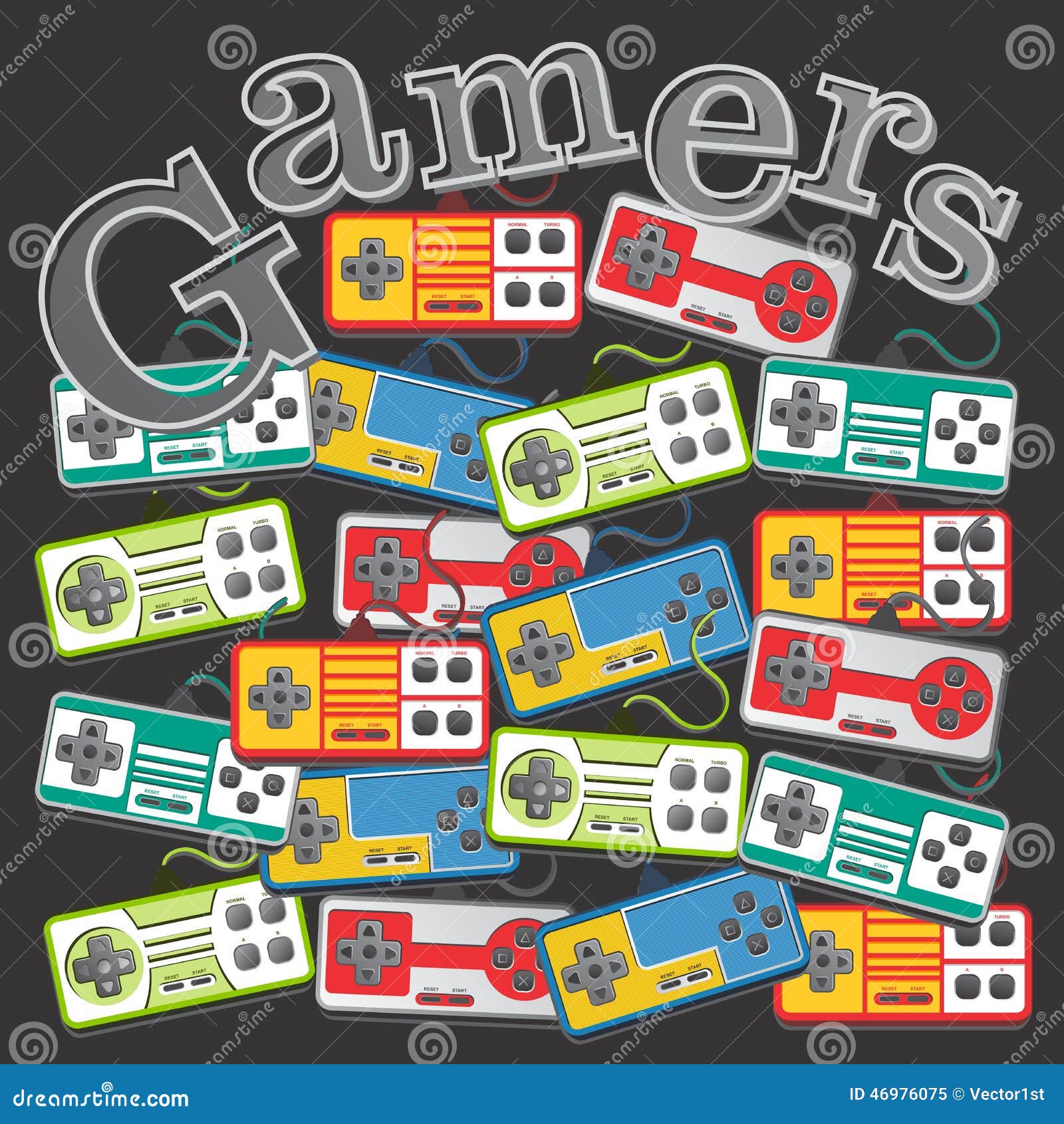 Gaming theme stock vector. Illustration of technology - 46976075