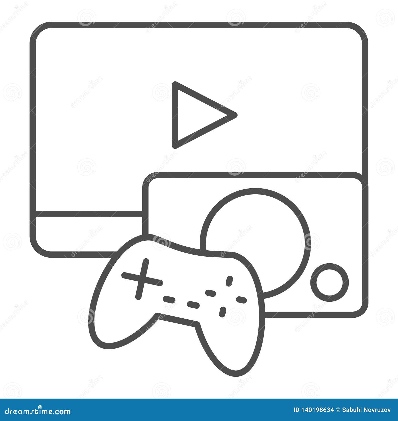 Gaming Thin Line Icon. Game Console Vector Illustration Isolated on ...