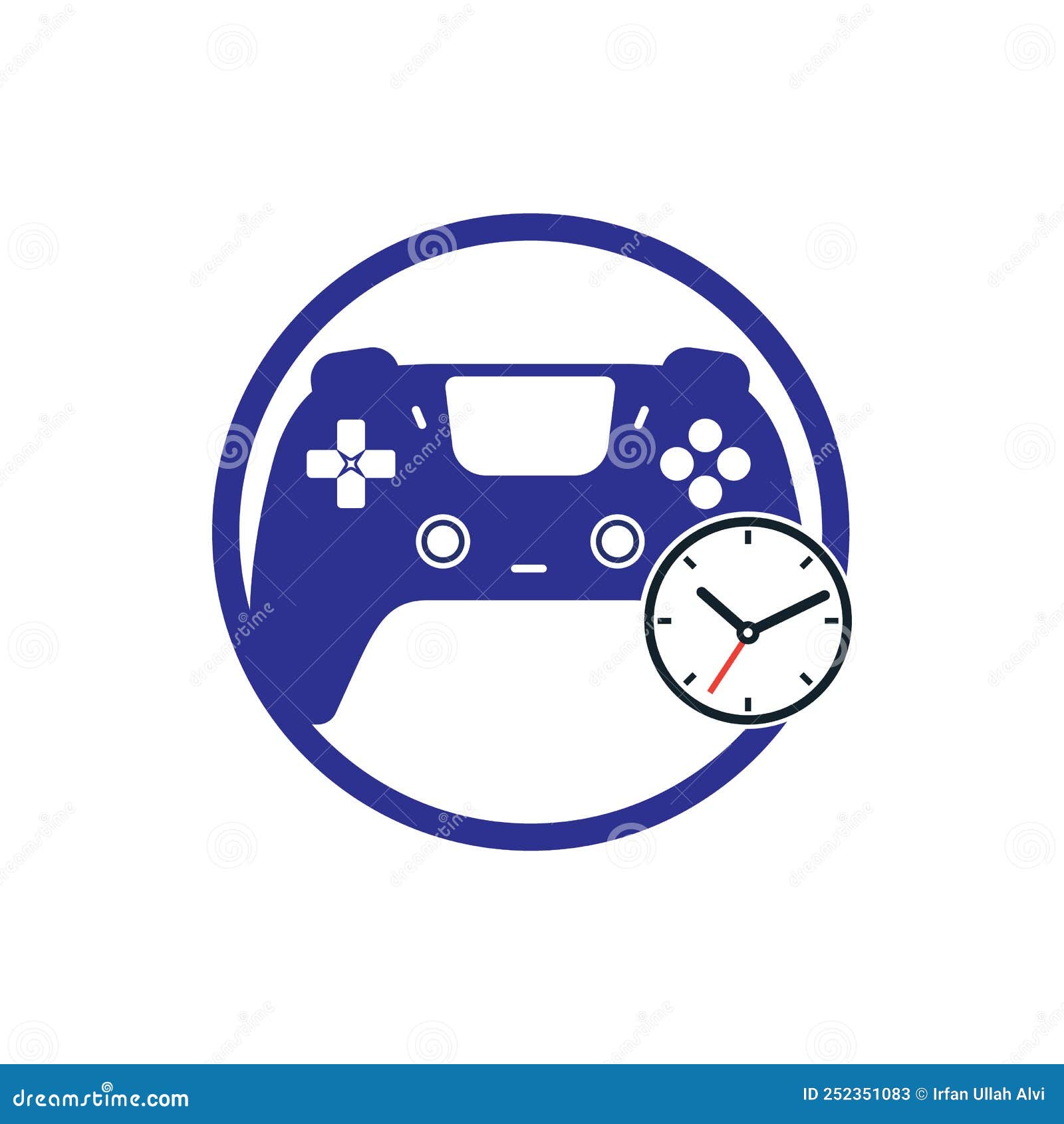 Gaming Time Vector Logo Design. Game Console with Clock Icon Vector ...