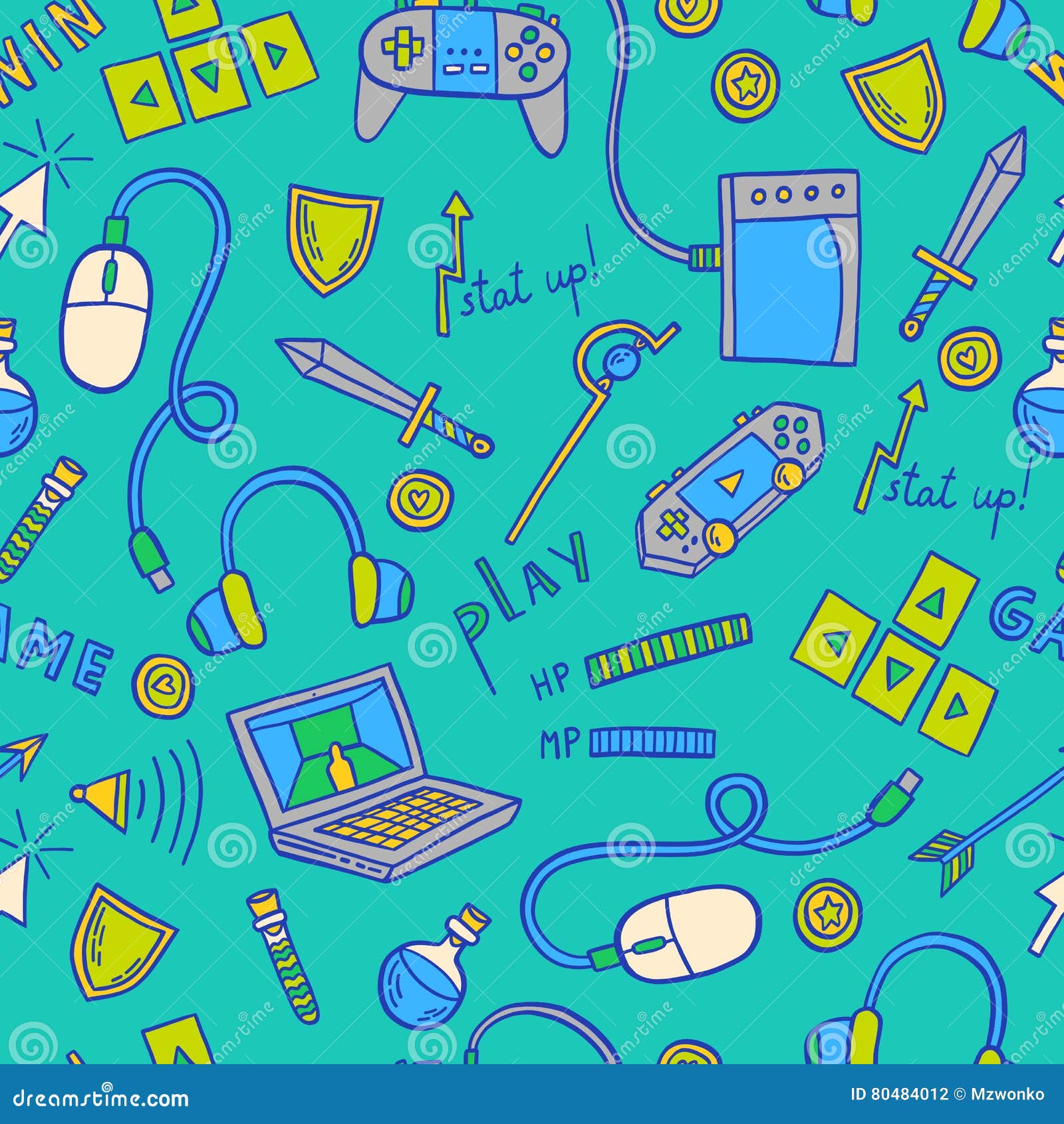 Gaming and Web Technology Icon Collection Stock Vector - Illustration ...