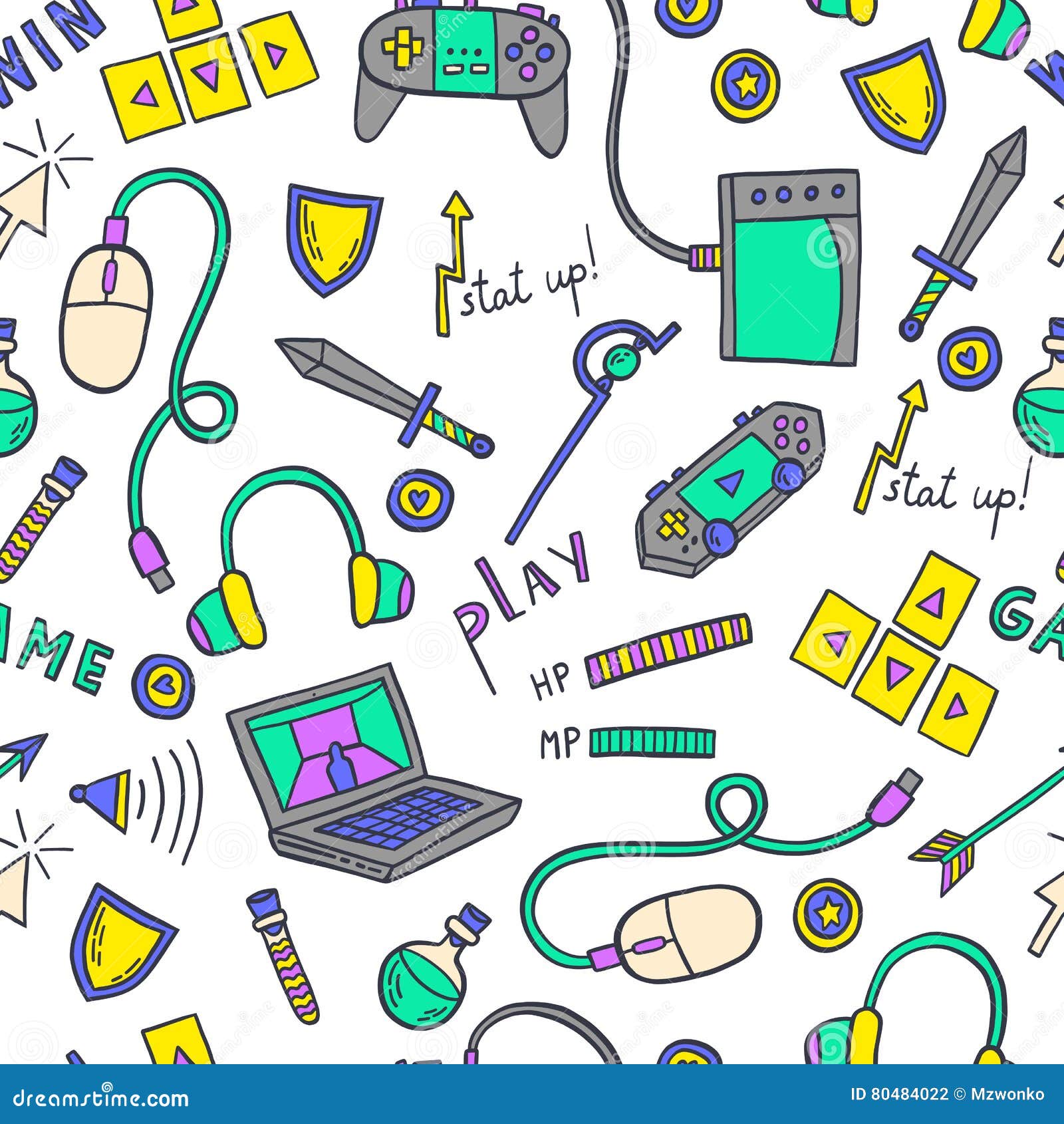 Gaming and Web Technology Icon Collection Stock Vector - Illustration ...