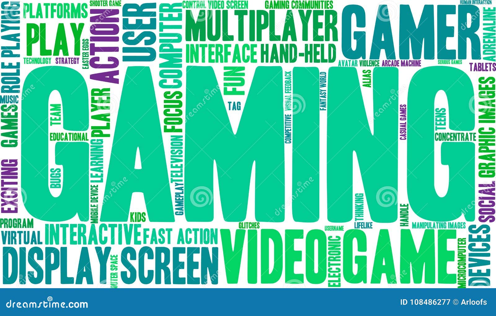 Gaming Word Cloud stock vector. Illustration of games - 108486277