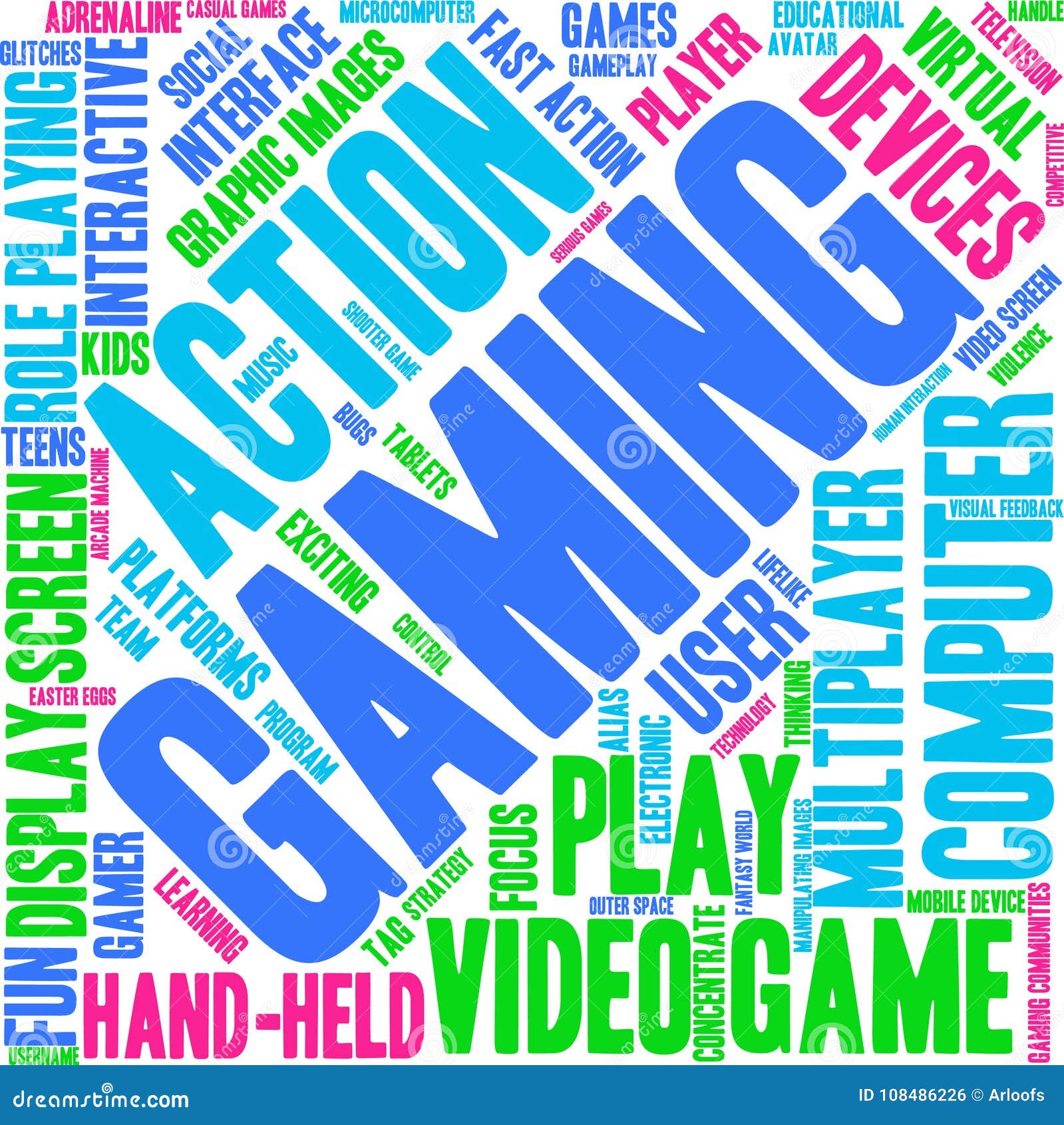Gaming Word Cloud stock vector. Illustration of casual - 108486226