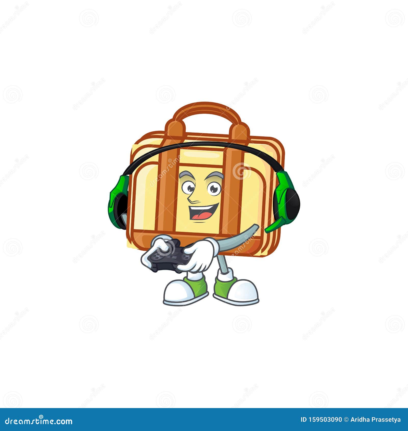 Gaming Work Suitcase Cartoon for Materials Work Stock Vector ...