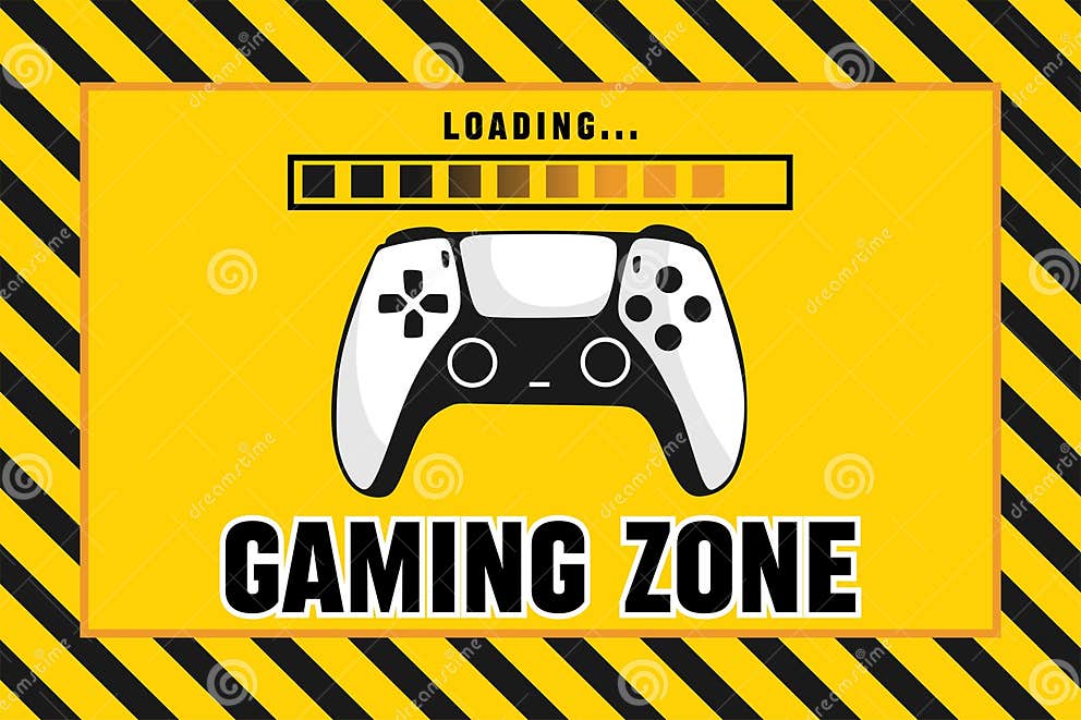 Gaming Zone with a Game Console Stock Illustration - Illustration of ...