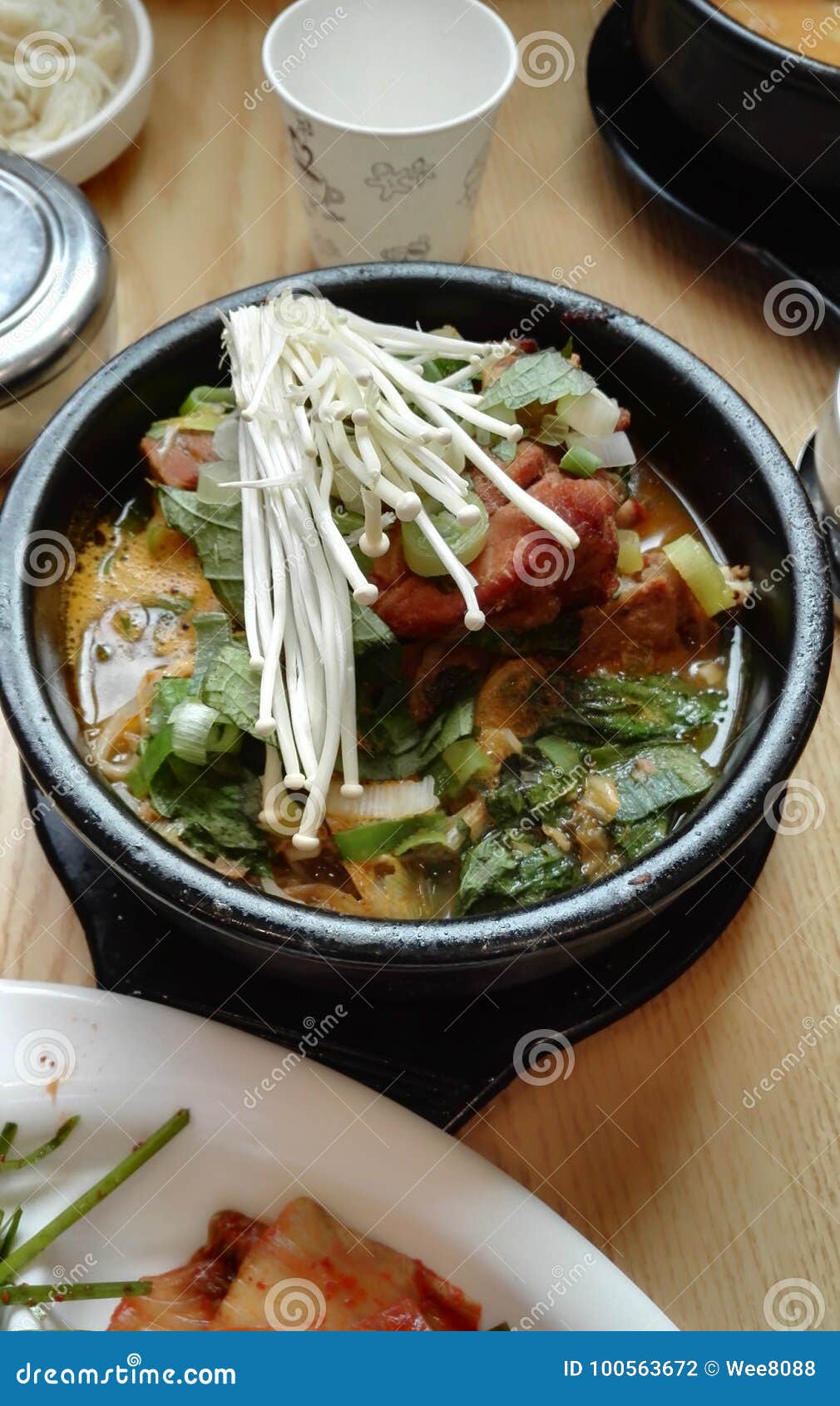Gamja-tang Or Pork Backbone Stew Is A Spicy Korean Soup Close Up In The ... Gamja-tang Or Pork Backbone Stew Is A Spicy Korean Soup Close Up In The ...