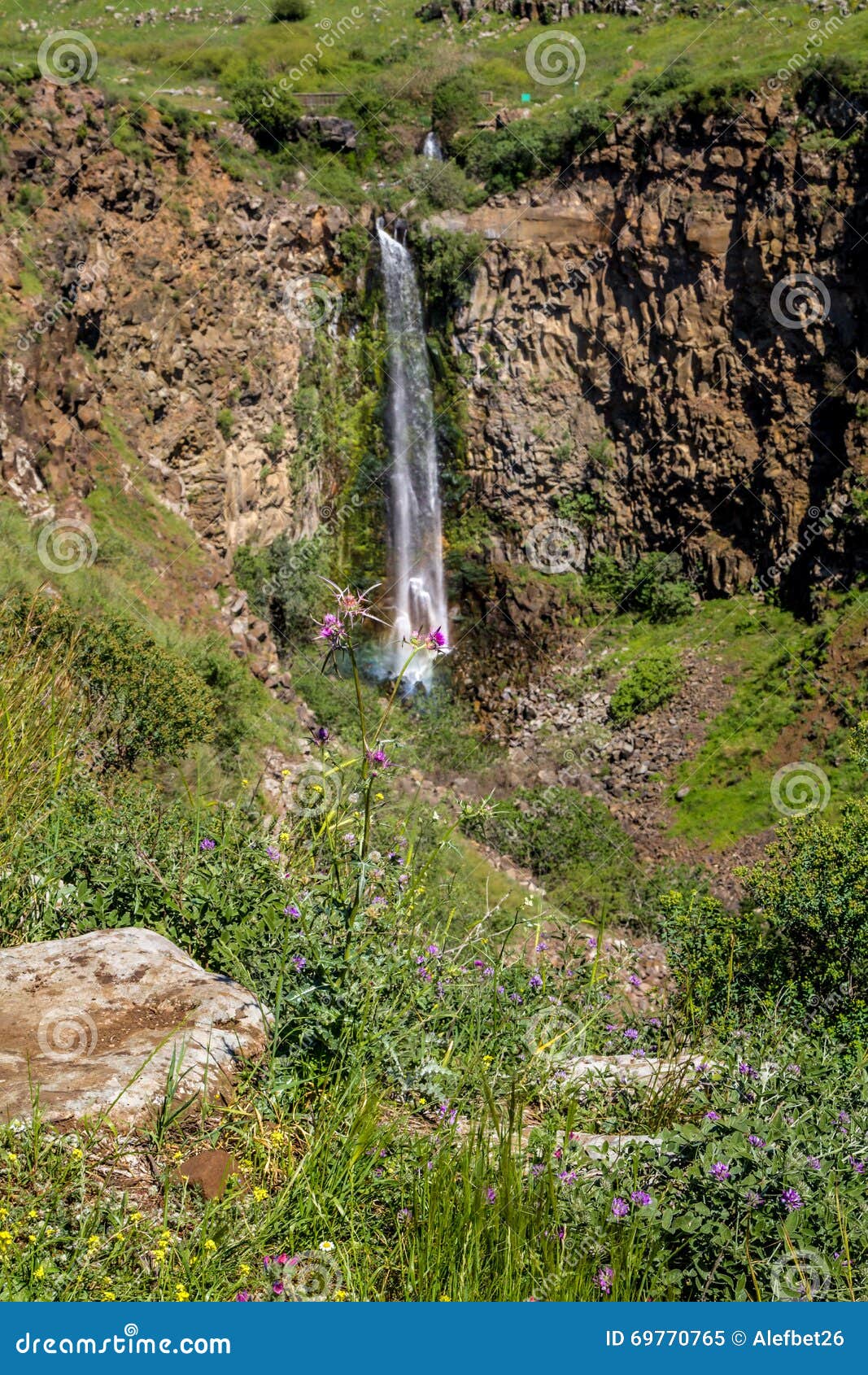 Gamla Waterfall in Israel stock image. Image of middle - 69770765