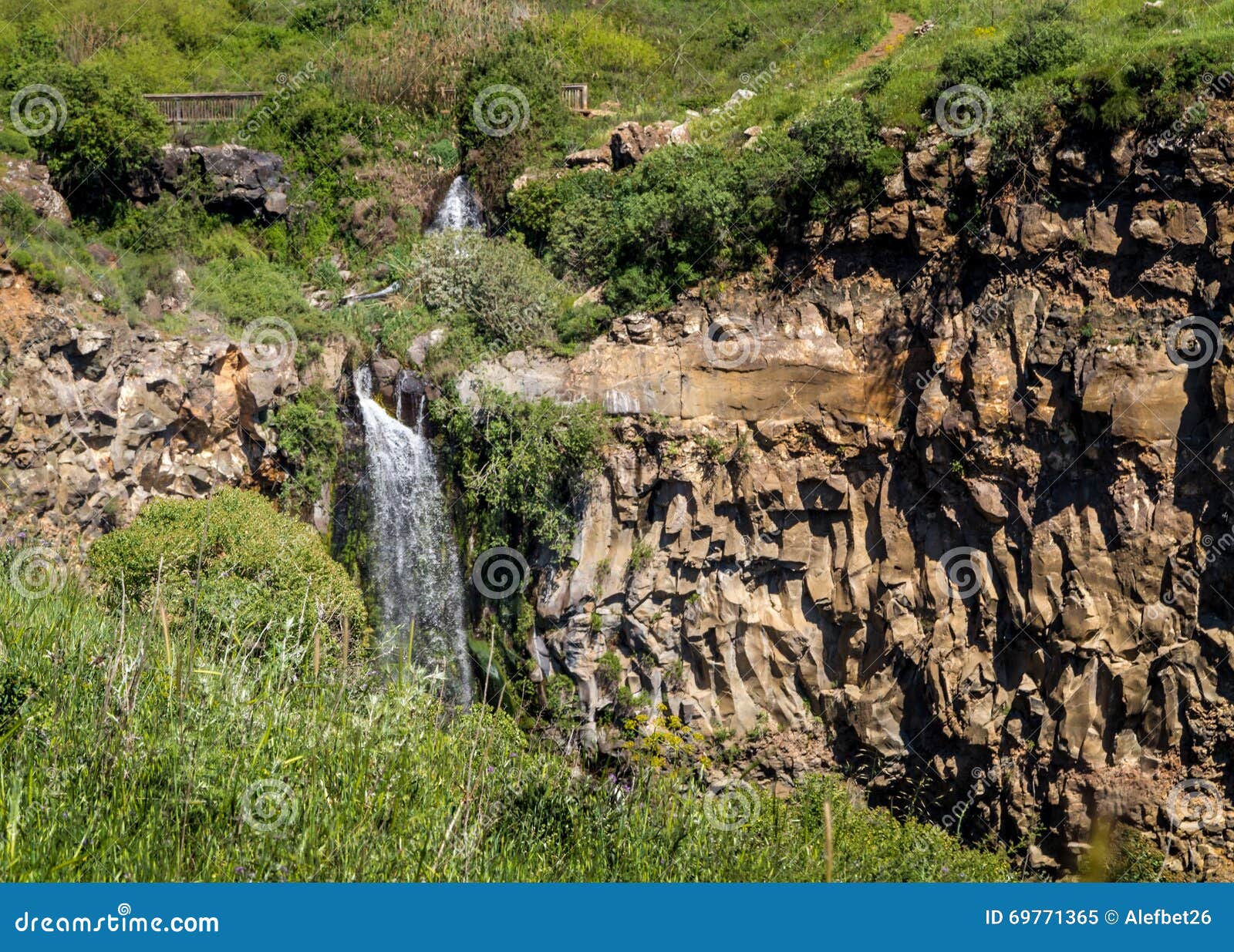 Gamla Waterfall in Israel stock image. Image of ancient - 69771365
