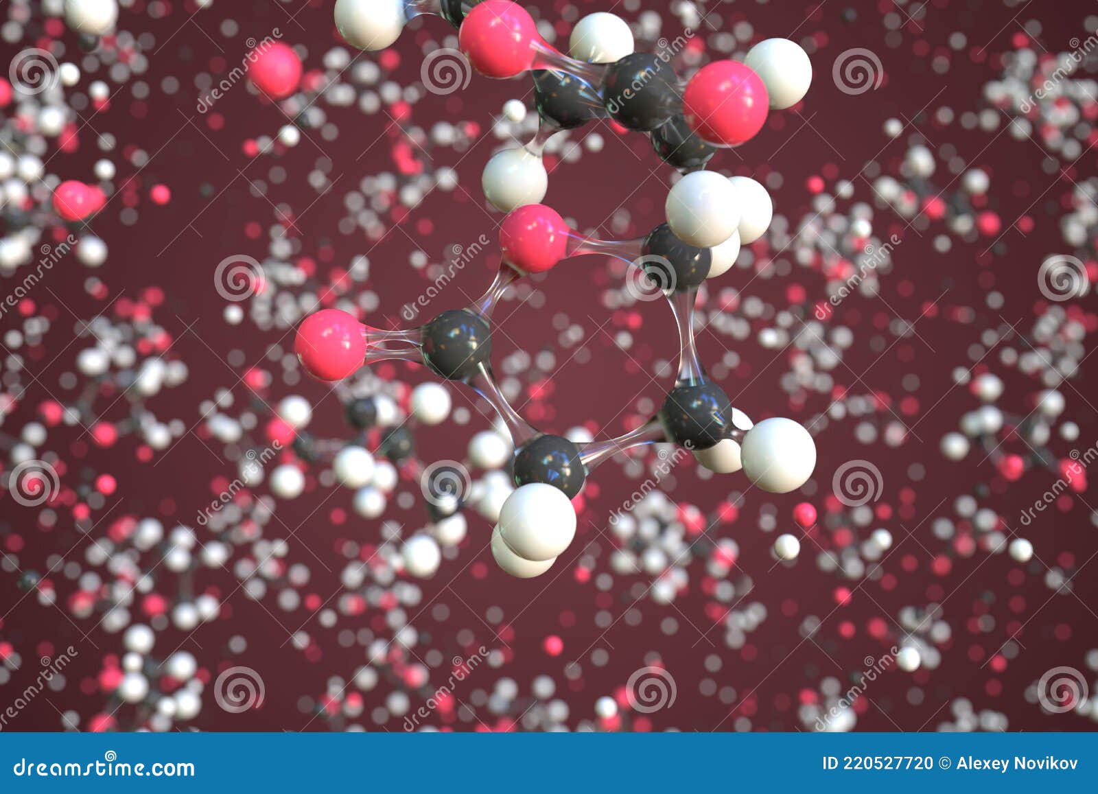 Gamma-butyrolactone Molecule Made with Balls, Conceptual Molecular ...