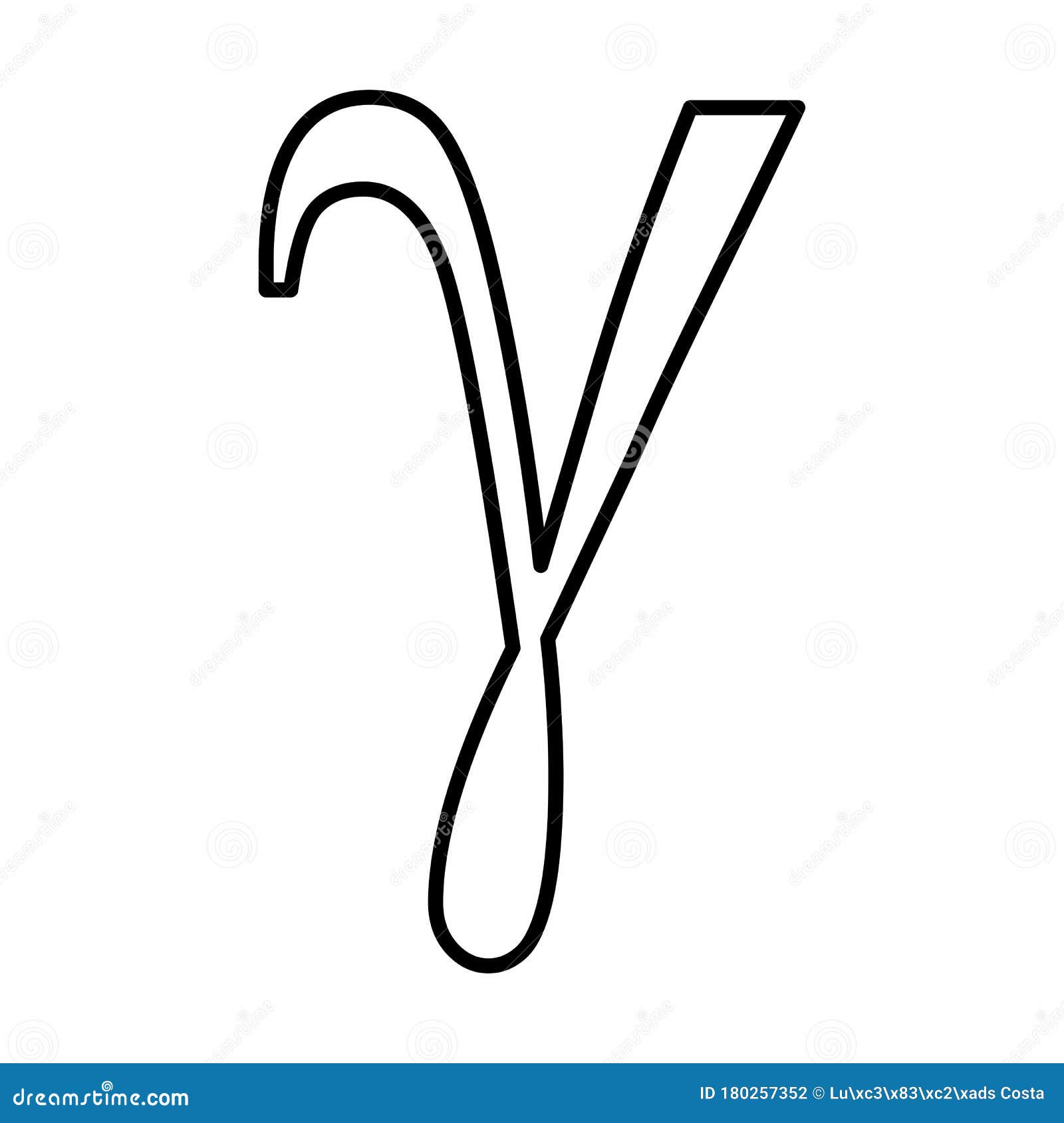 Gamma Greek Symbol Small Letter Lowercase Font Icon Outline Set Black ...