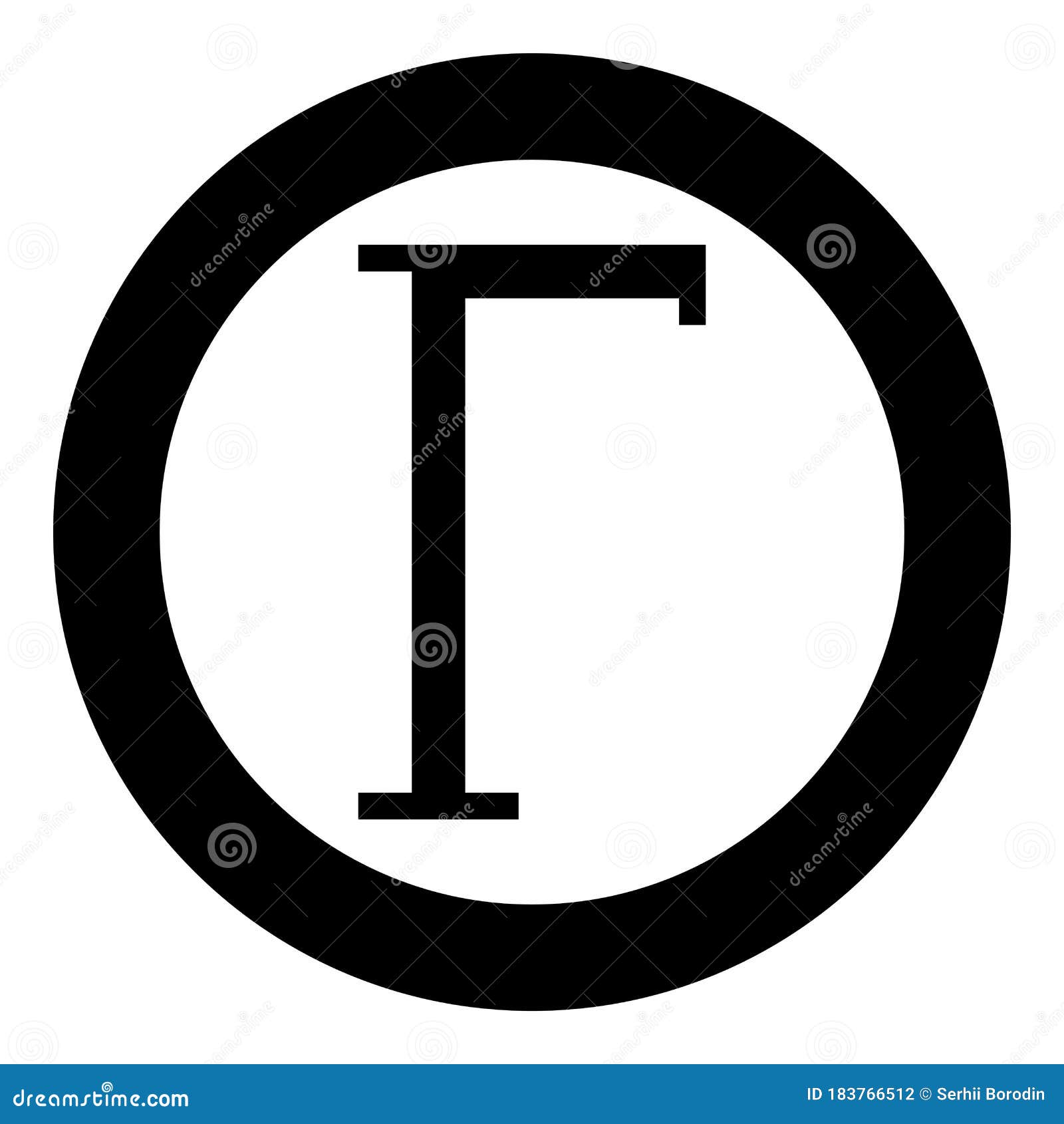Gamma Greek Symbol Capital Letter Uppercase Font Icon in Circle Round ...