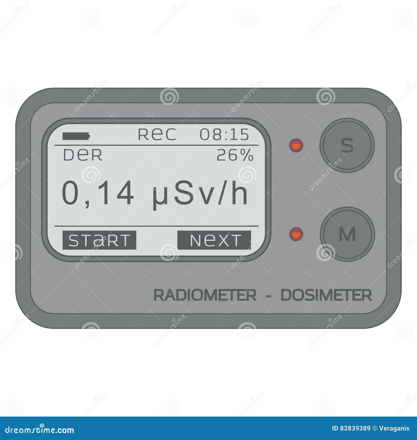 Gamma Radiation Personal Dosimeter. Radiometer Stock Vector ...