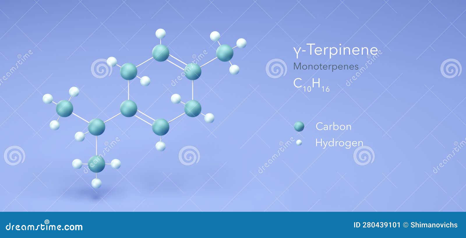 Gamma-terpinene Molecule, Molecular Structures, Terpinene, 3d Model ...