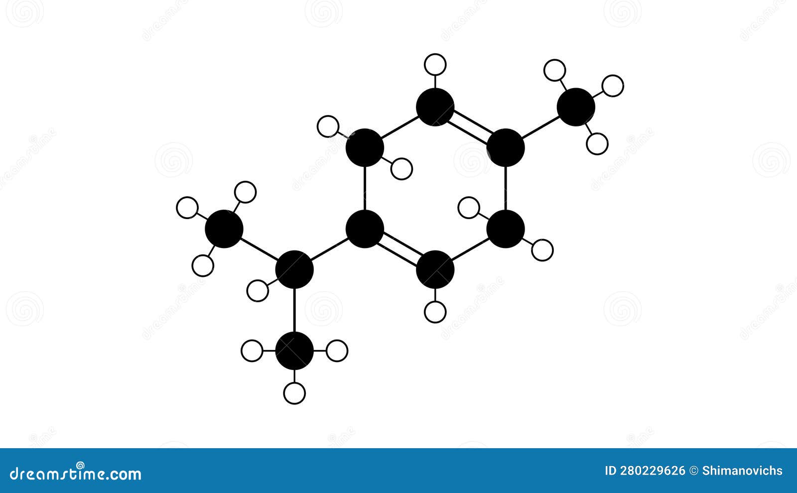 Gamma-terpinene Molecule, Terpinene Molecular Structure, Isolated 3d ...