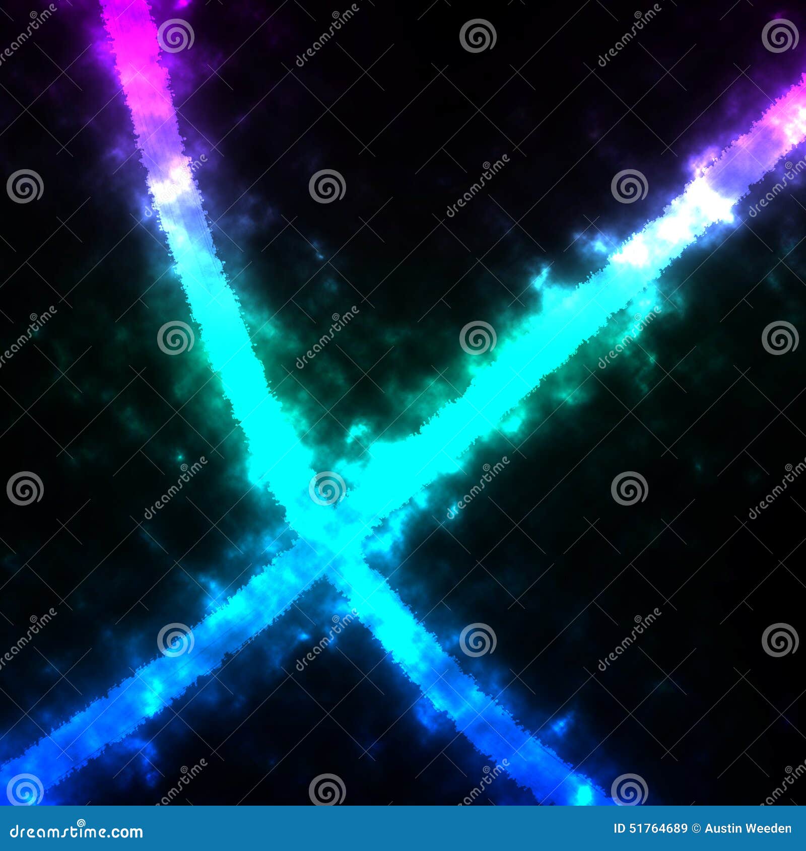 Glowing Gamma Ray Burst In Space, Quasar, Computer Generated Abs ...